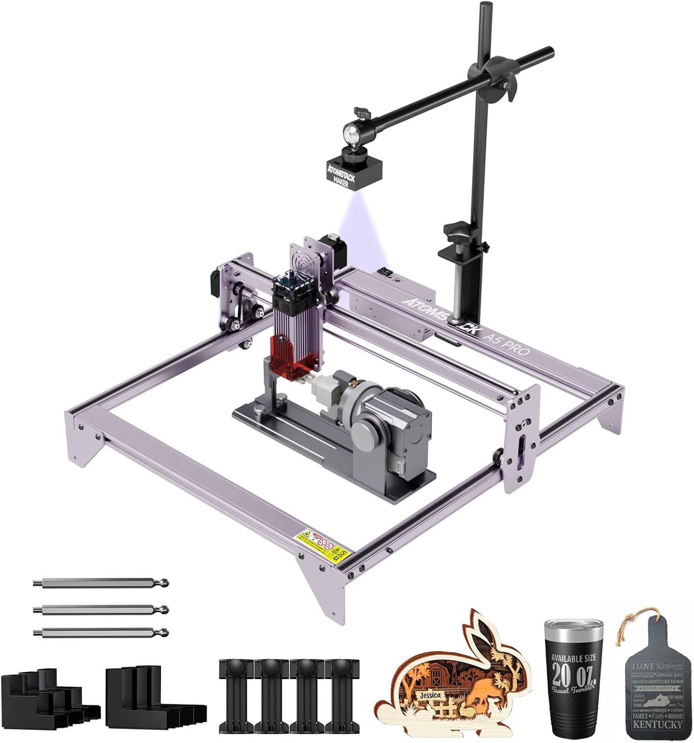 ATOMSTACK A5 Pro Laser Engraving Machine with AC1 Lightburn Camera, R1 ...