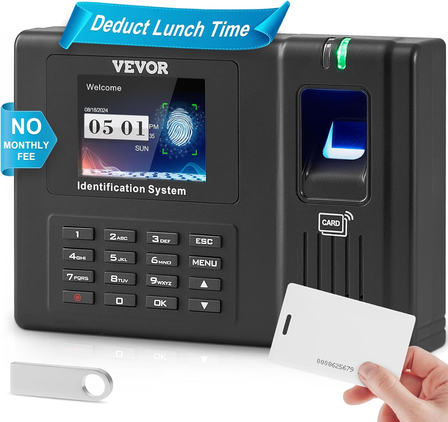 Amazon.com: VEVOR Time Clock, Employee Attendance Machine with ...