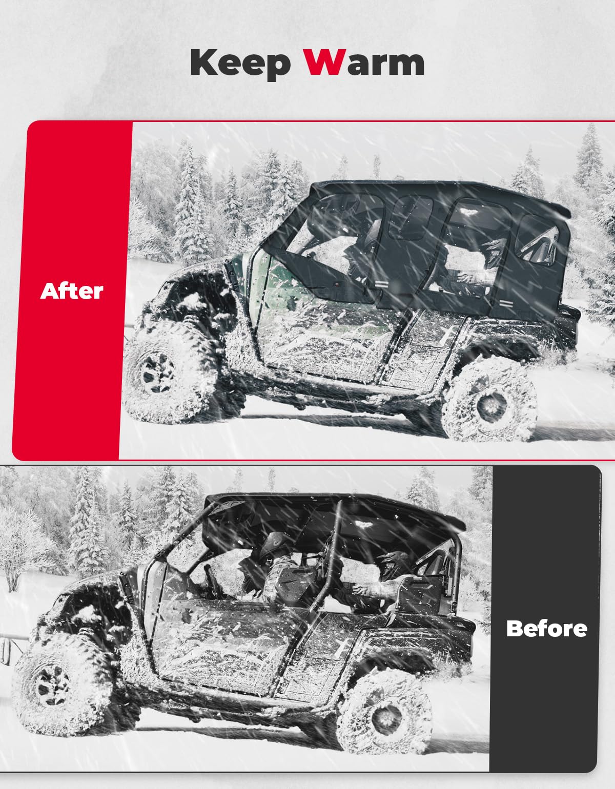 KEMIMOTO Soft Upper Door, Upgrade Soft Cab Enclosure Compatible With ...