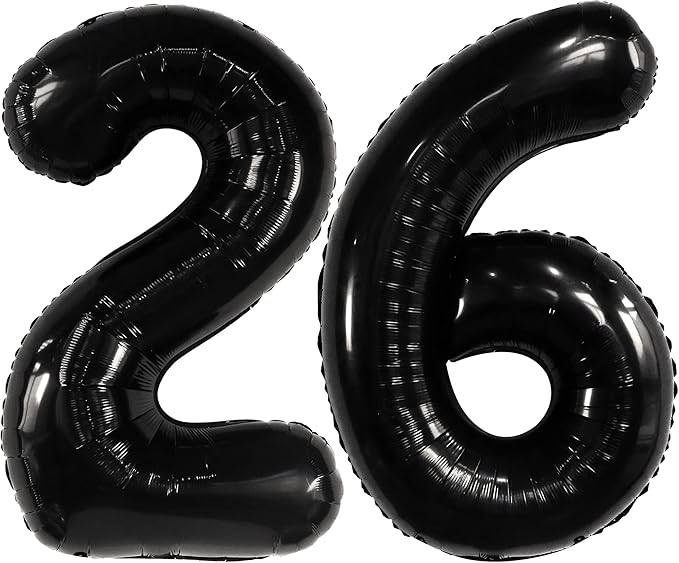 Amazon.com: KatchOn, Huge Black 26 Balloon Number - 40 Inch | Black 26 ...
