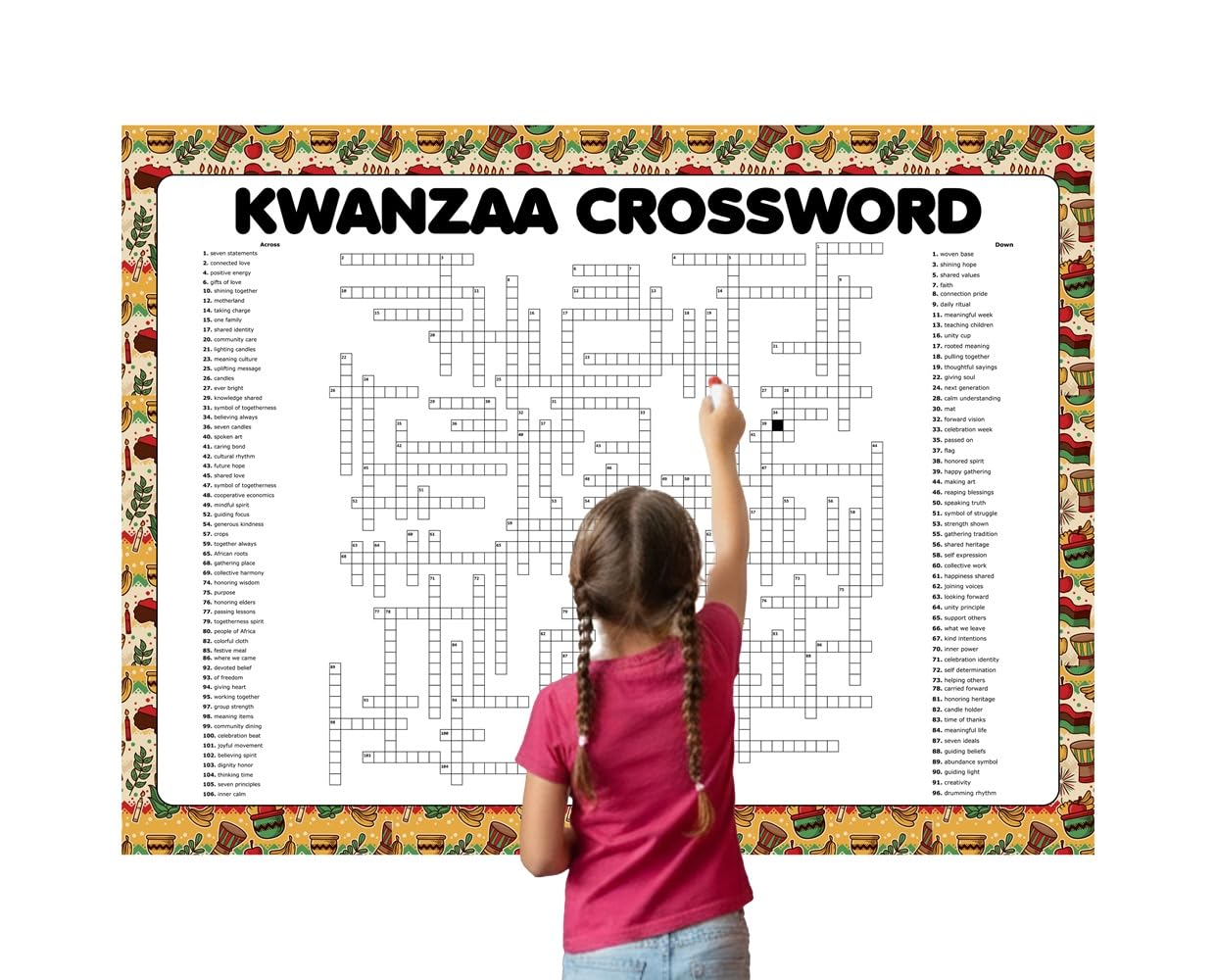 Amazon.com: Kwanzaa Crossword Puzzle, Giant Word Find, Large Poster ...