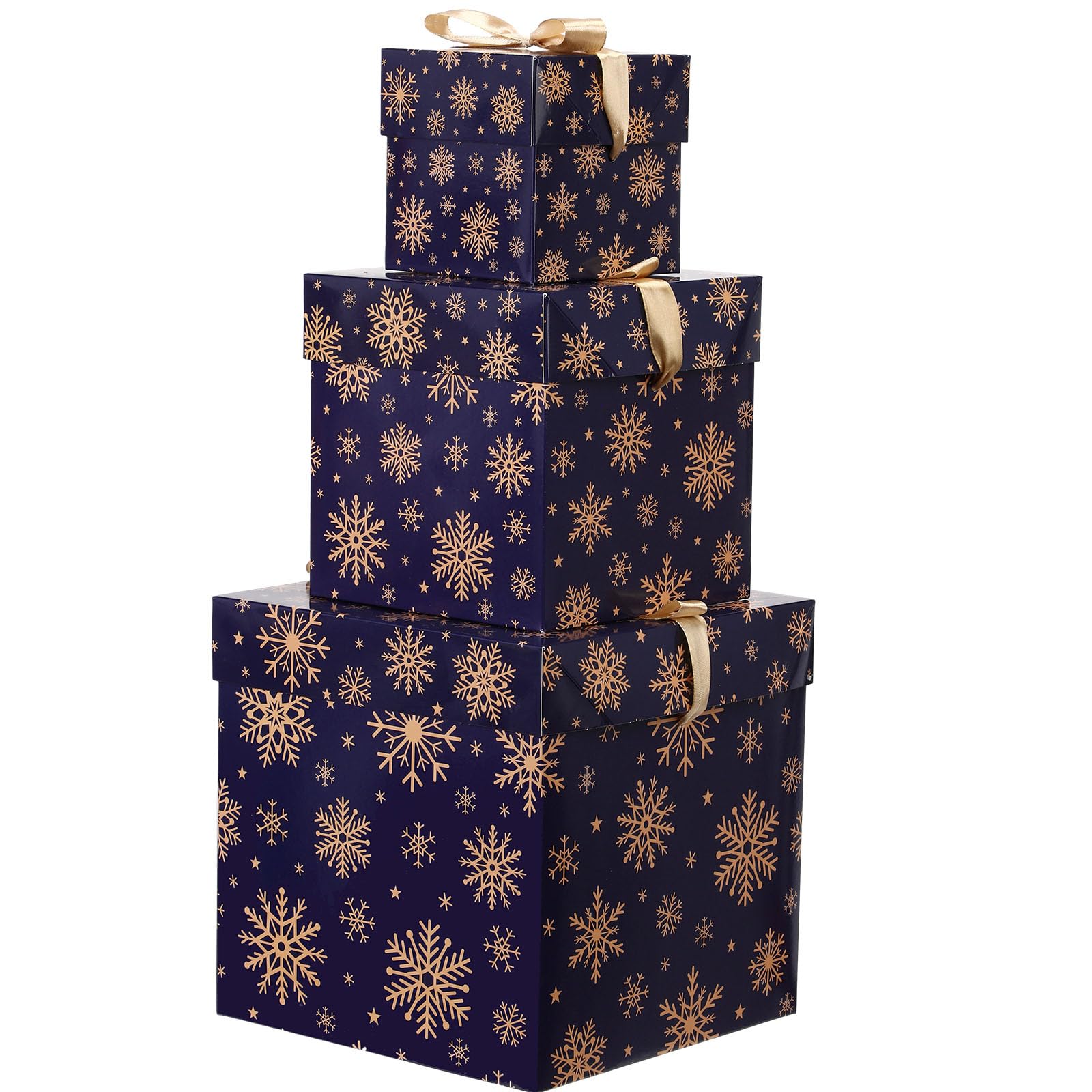 Amazon.com: Zhanmai 3 Pcs Christmas Nesting Gift Boxes Snowflake ...