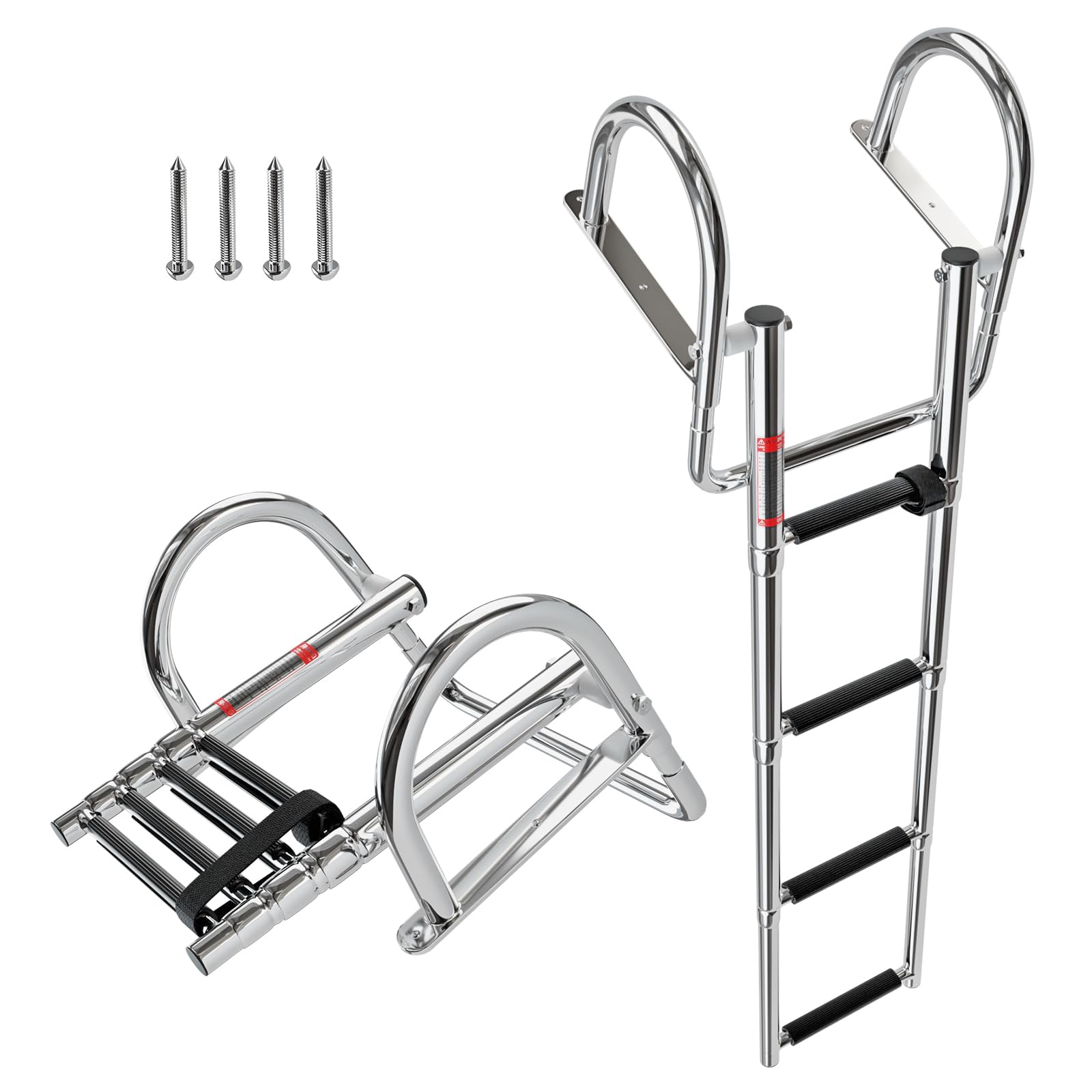 Snapklik.com : LUISLADDERS Boat Ladder 4 Step Folding, Heavy Duty ...