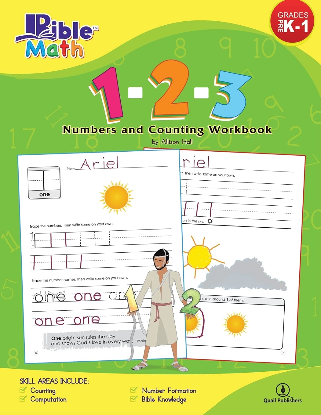 Bible Math: 1-2-3 Numbers and Counting Workbook: Hall, Allison, Roumell ...