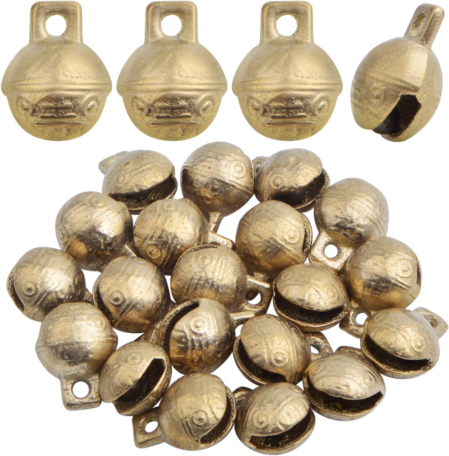 Amazon.com: 20 Pieces Vintage Bronze Jingle Bells Charms Tibetan Brass ...