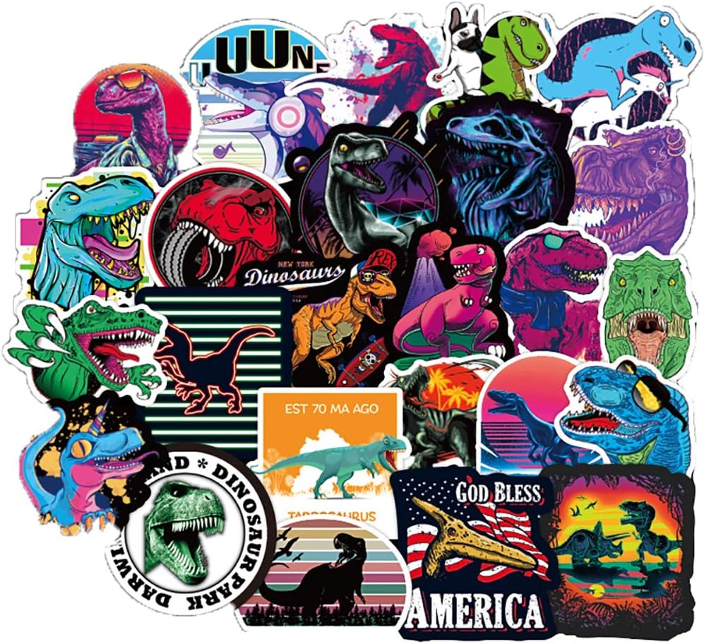 Amazon.com: Dinosaur Sticker Pack of 50 Stickers Dinosaur Decals for ...