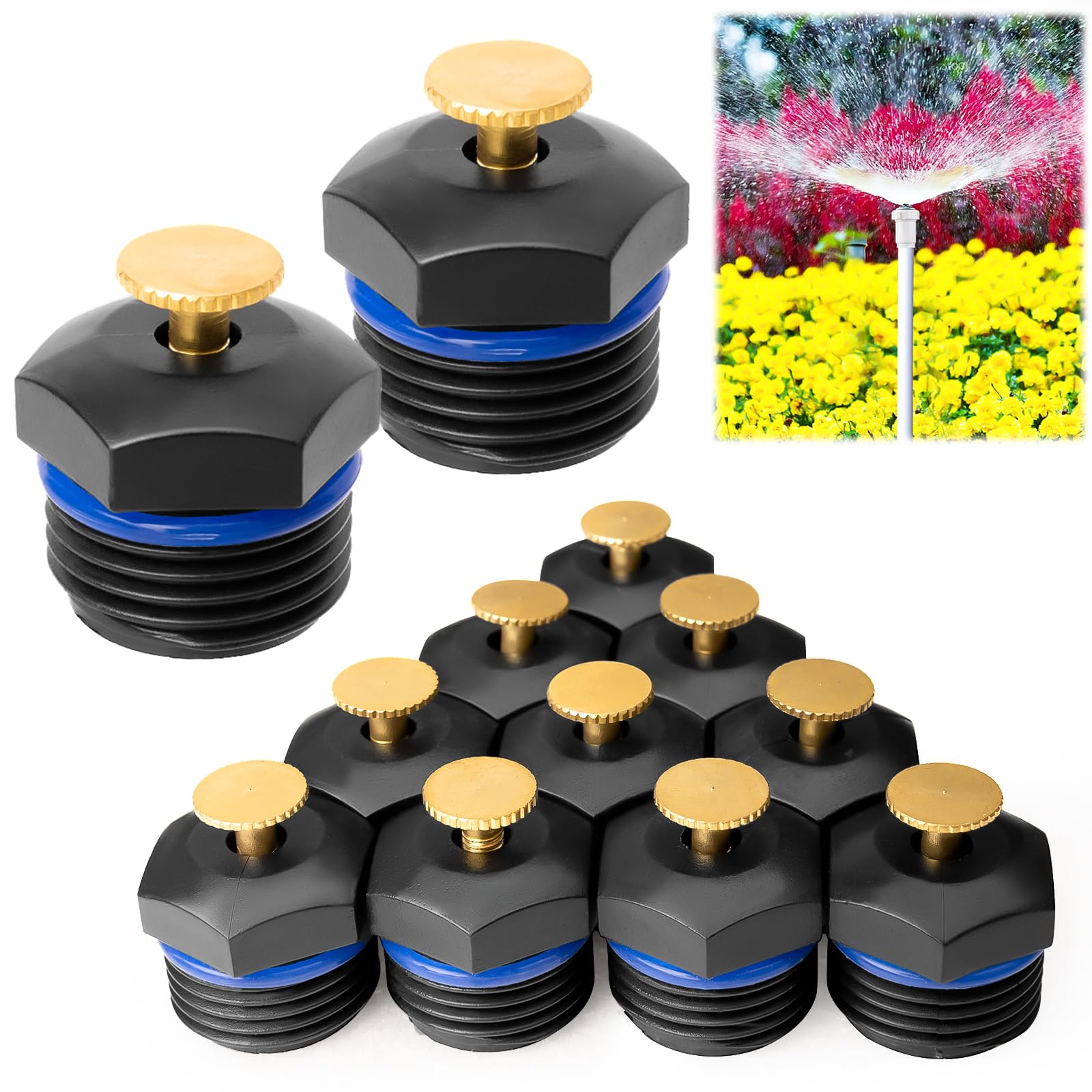 Amazon.com : HolyMaji 12 Pack Garden Misting Nozzle, 1/2 inch Male Atomizing Sprinkler Head ...