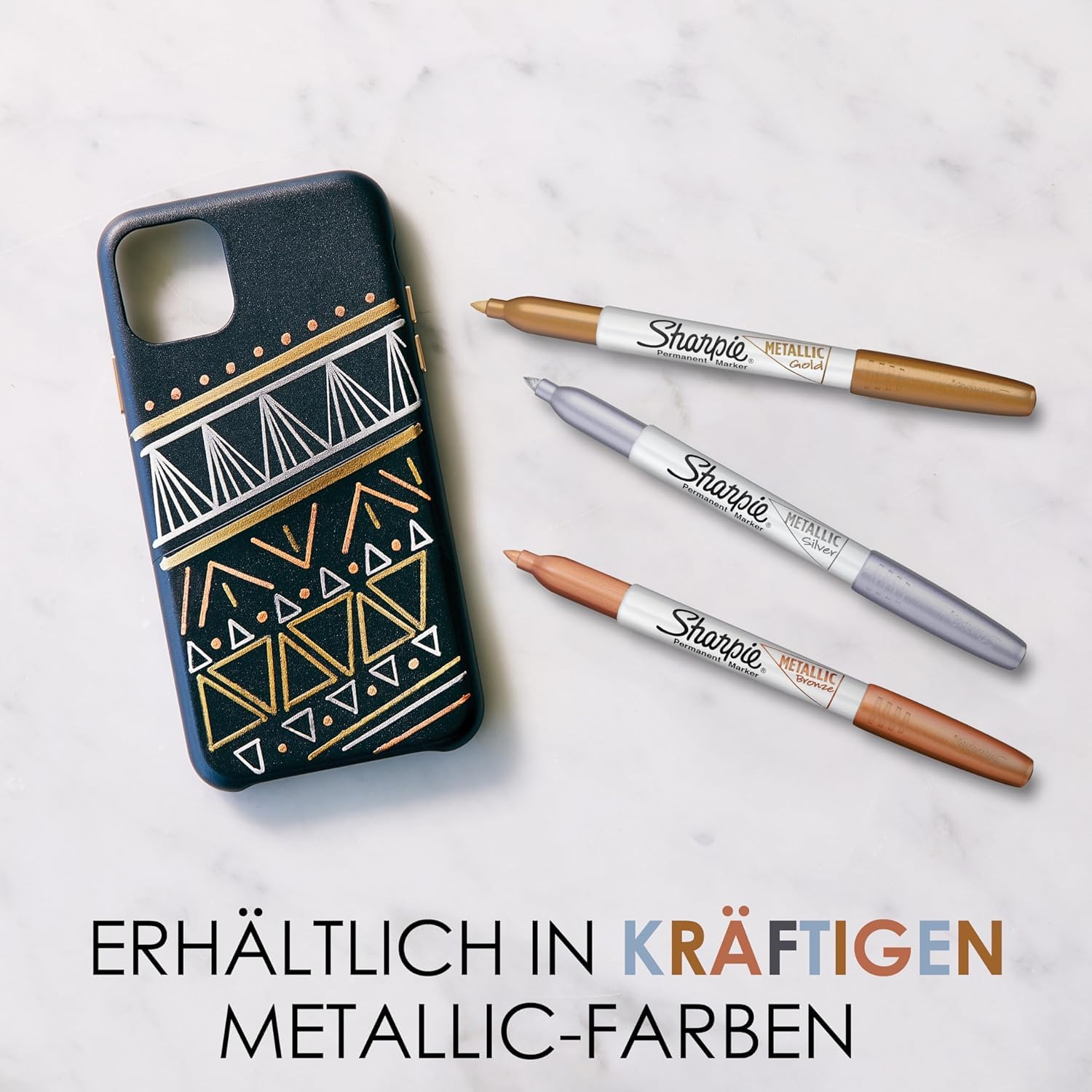 SHARPIE Metallic Permanent Markers | 12 Silver & 12 Gold | Fine Tip ...