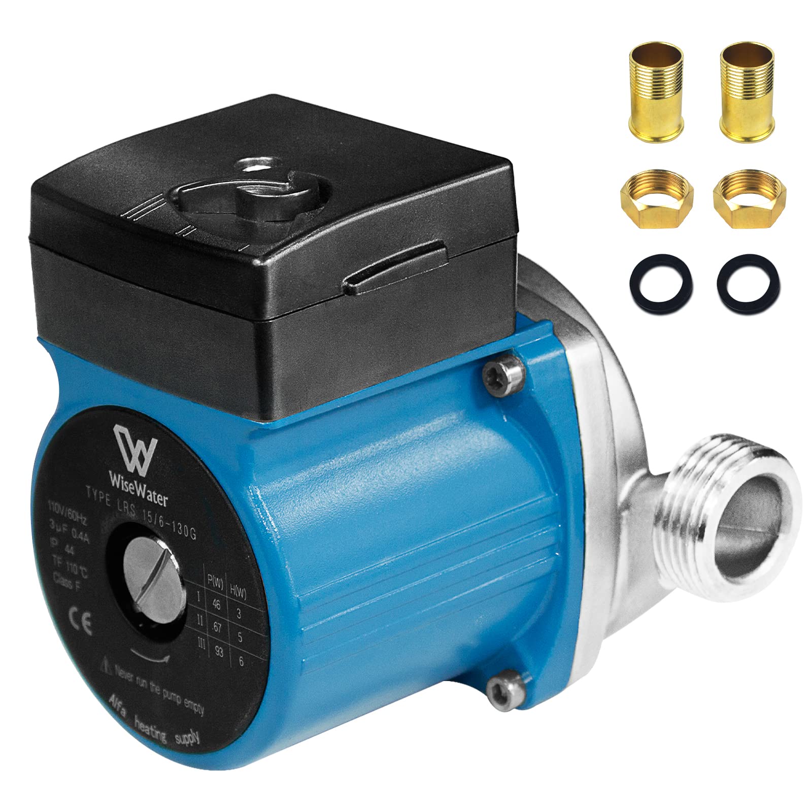 Buy WiseWater 110V Hot Water Recirculating Pump, Stainless Steel Water Pressure Booster Pump ...