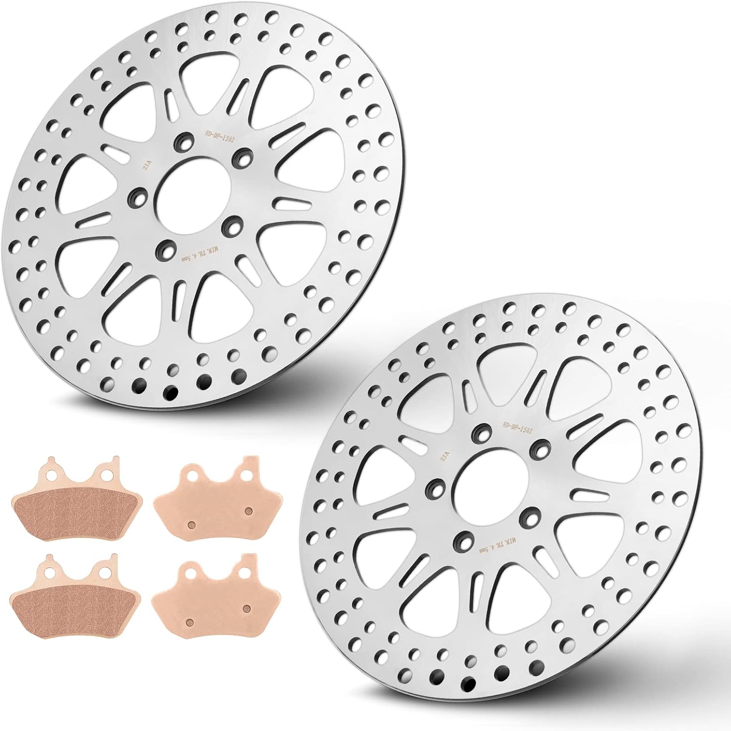 Amazon.com: Youxmoto 2PCS 11.5 Front Brake Disc Rotors and Pads for ...