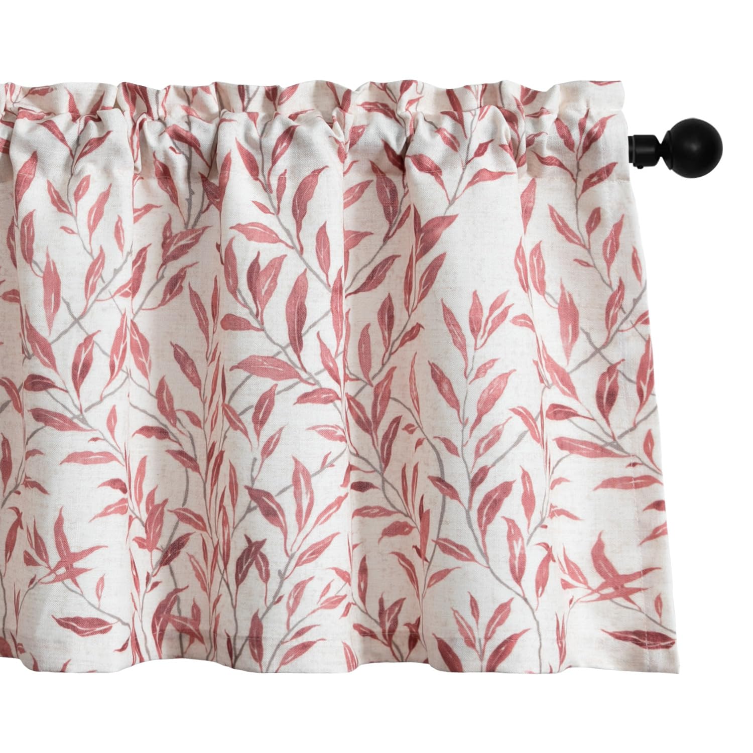 Amazon.com: VOGOL Red Leaves Pattern Valance Curtains, Country Style ...