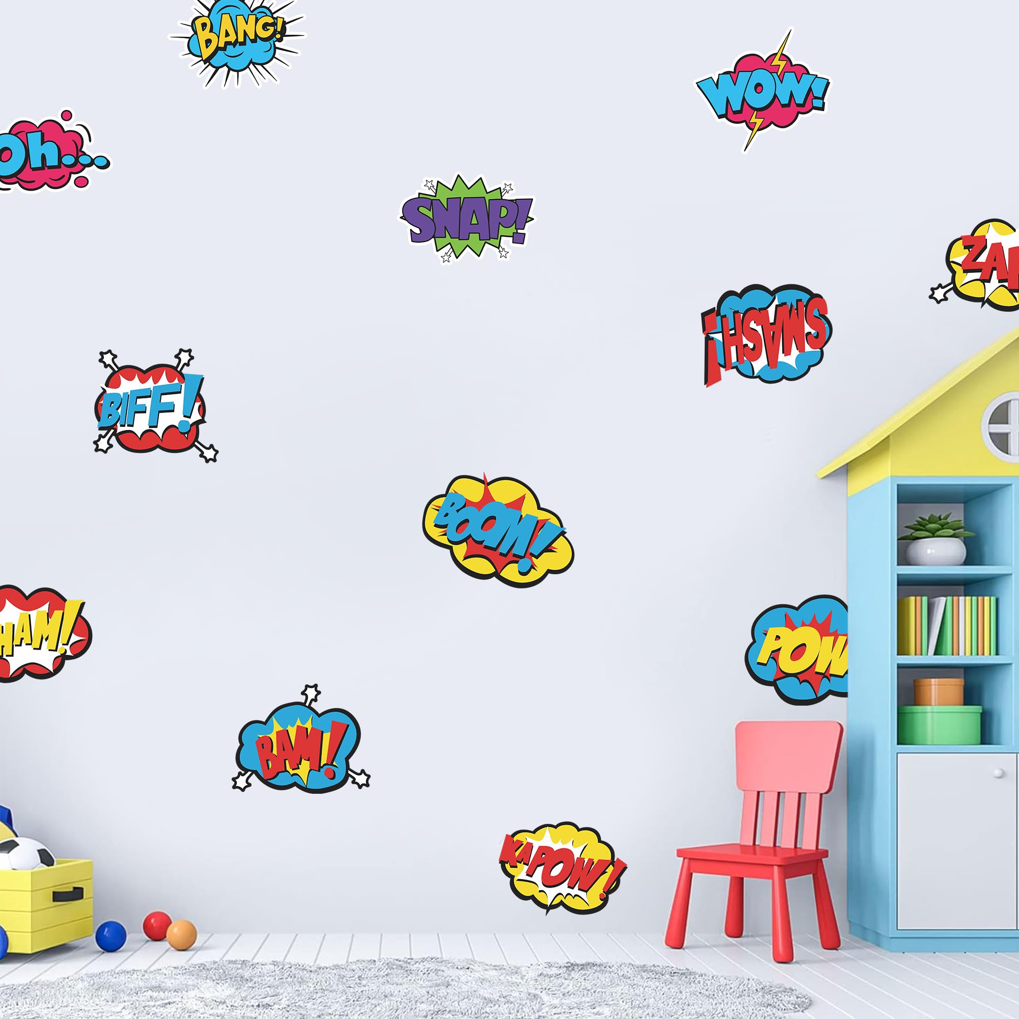 Snapklik.com : Superhero Fabric Wall Decals,Set Of 12 Comic Book Word