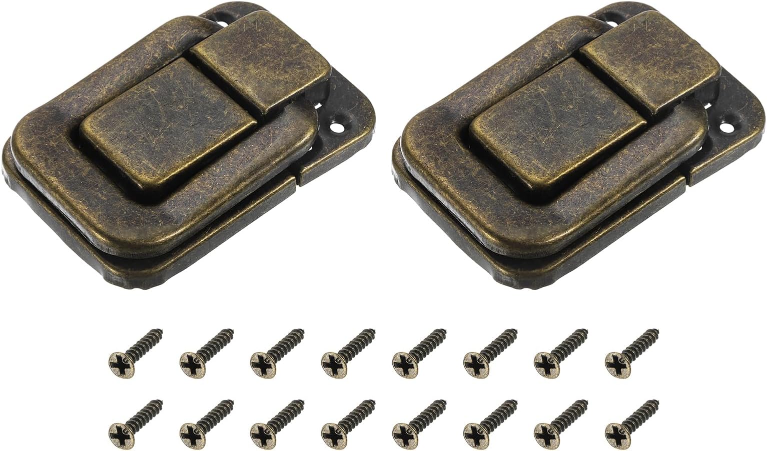 uxcell 2Pcs Toggle Catch Lock, 3.15" x 2.17" (LxW) Iron Hasp Lock Latch ...