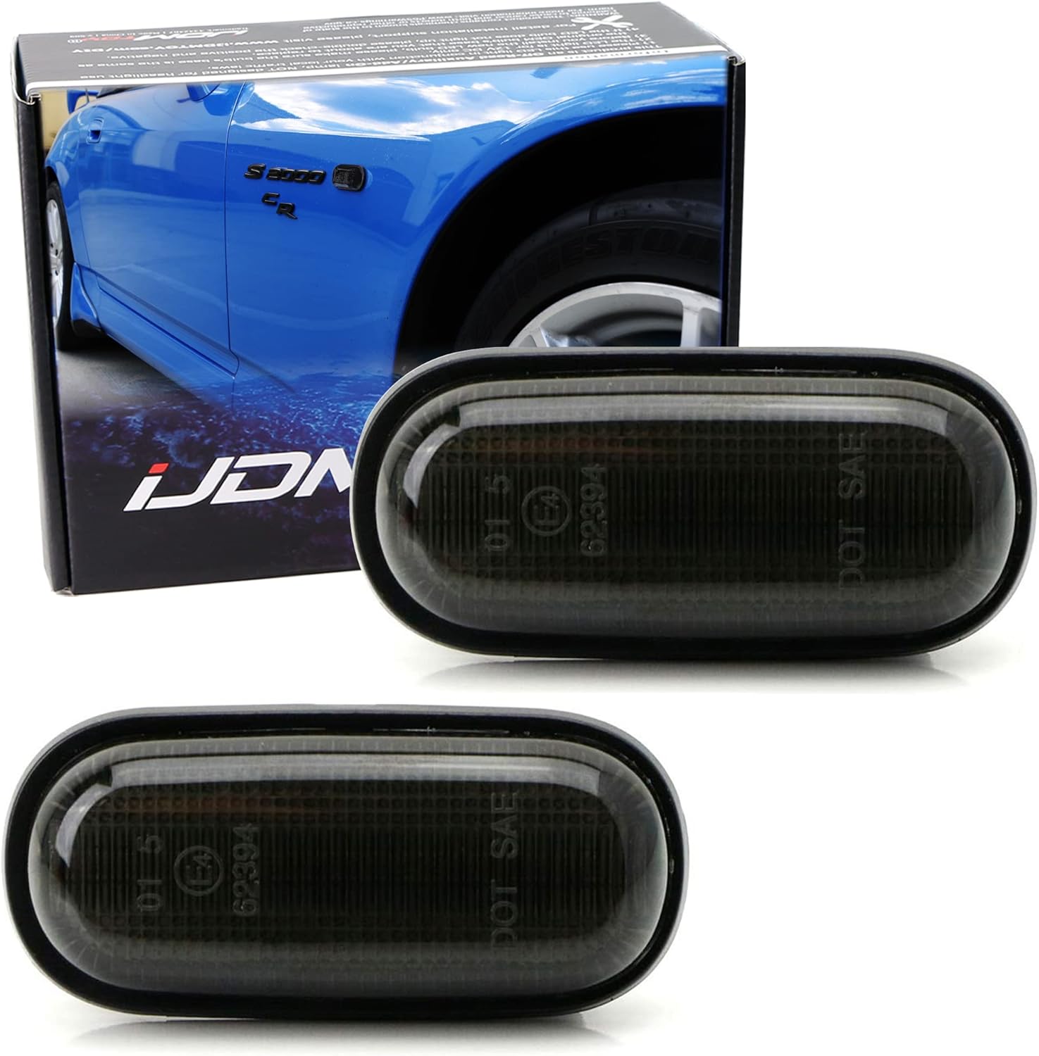 iJDMTOY JDM Dark Smoked Lens Side Marker Lamp Assembly w/OEM 194 2825 ...