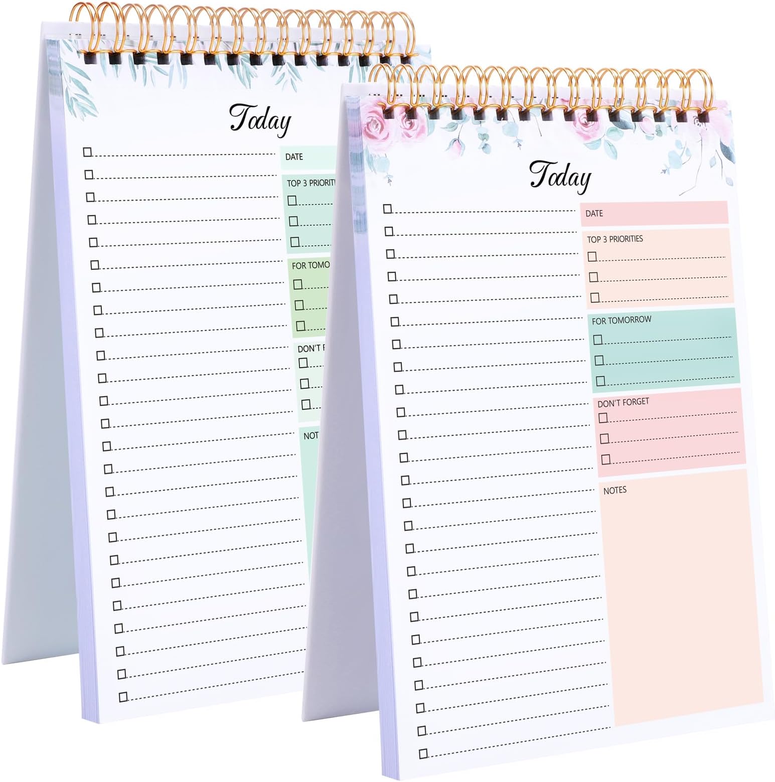 2 Pack To Do List Notepad, Undated Daily Planner Notebook A5 Spiral 208 ...
