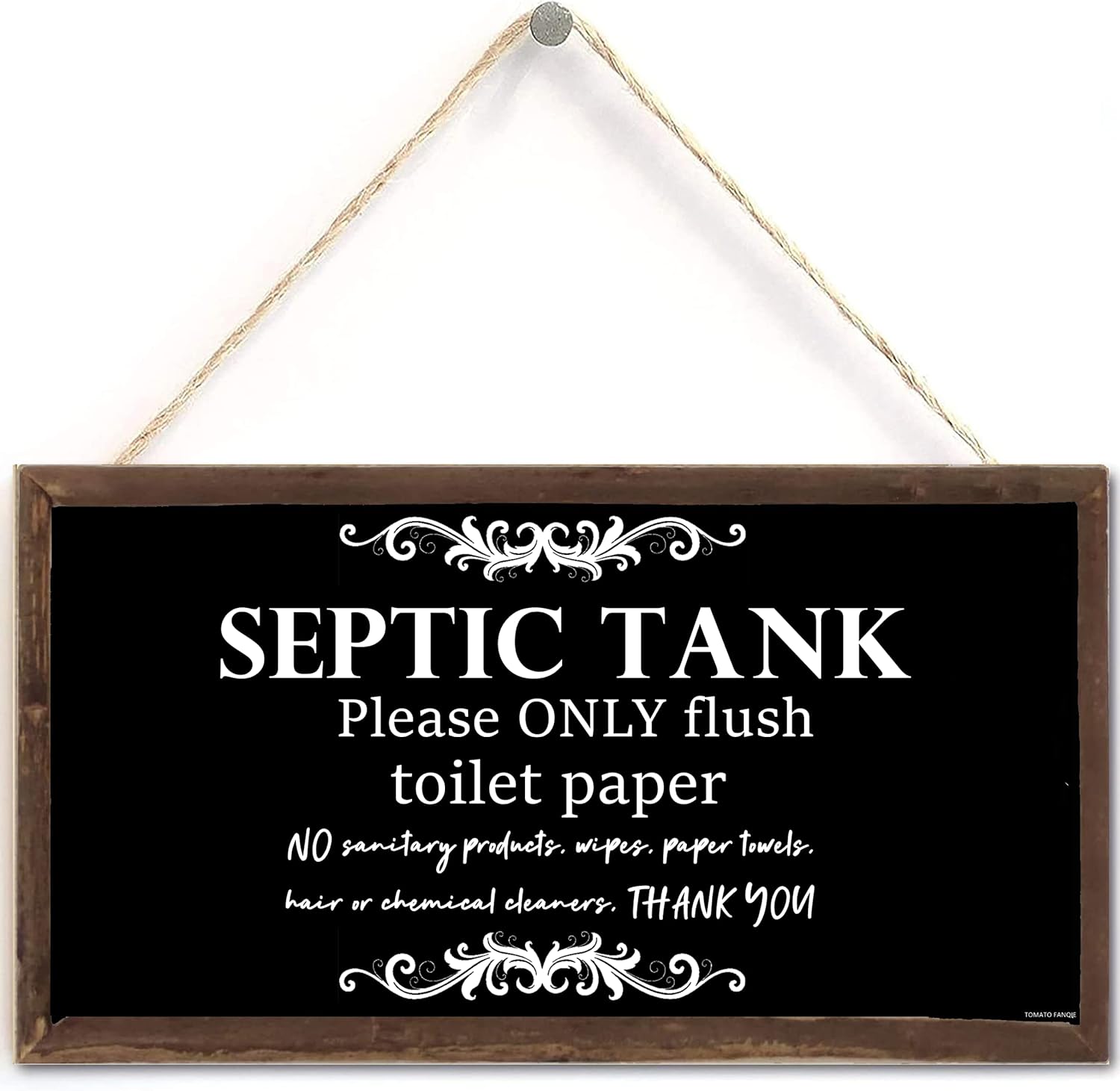 Amazon.com: TOMATO FANQIE Bathroom Quote Wood Sign-Septic Tank Sign ...