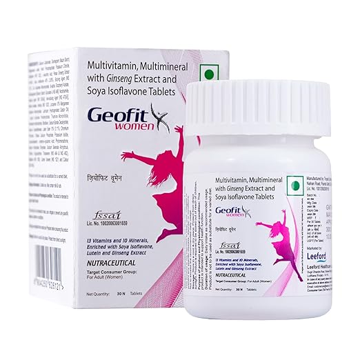Geofit Multivitamin Tablets for Women | With Vitamin C, B3, E, D2 ...