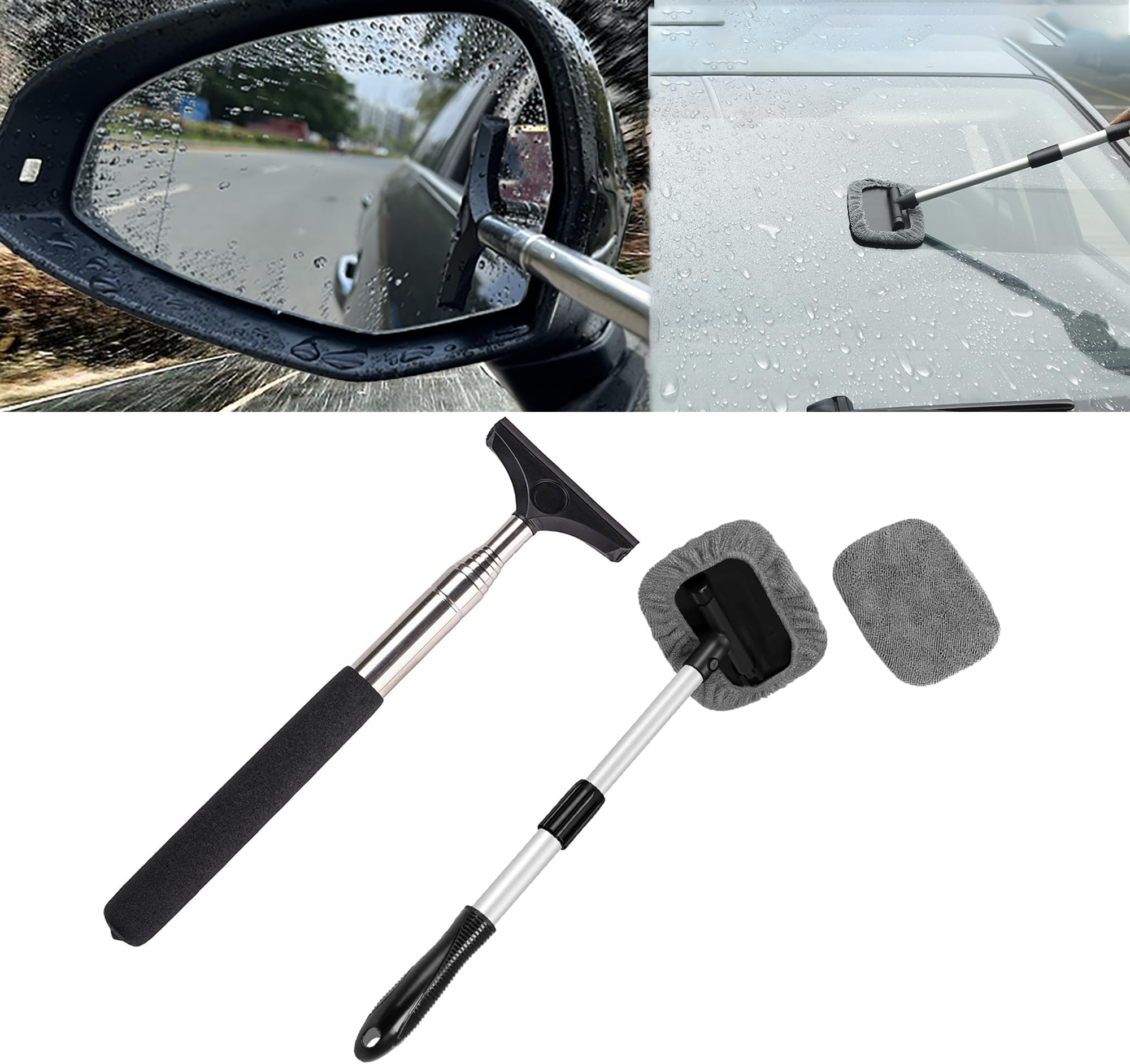 Amazon.com: Car Side Mirror Squeegee, Metal Telescoping Mirror Squeegee ...