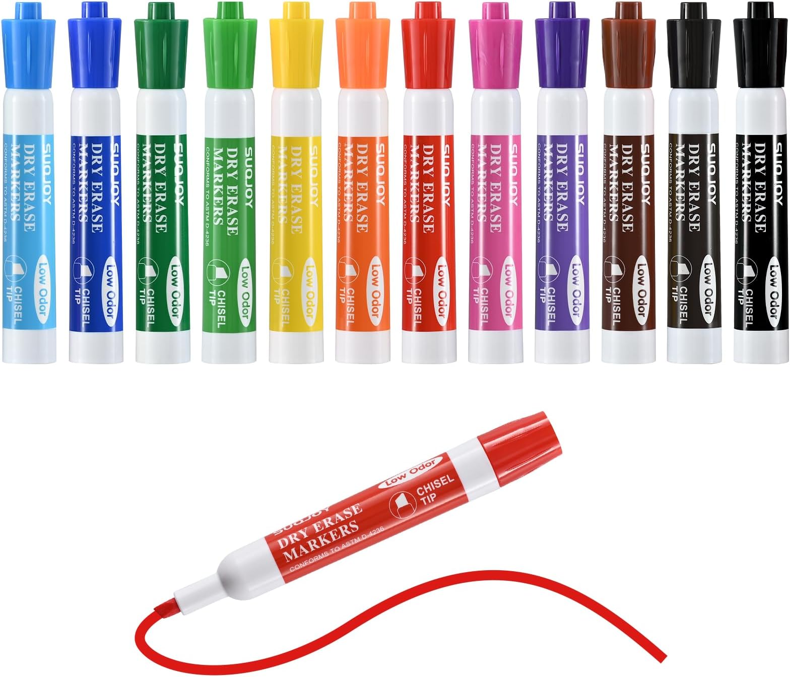 Amazon.com: SUQJOY Dry Erase Markers, Chisel Tip Whiteboard Markers ...