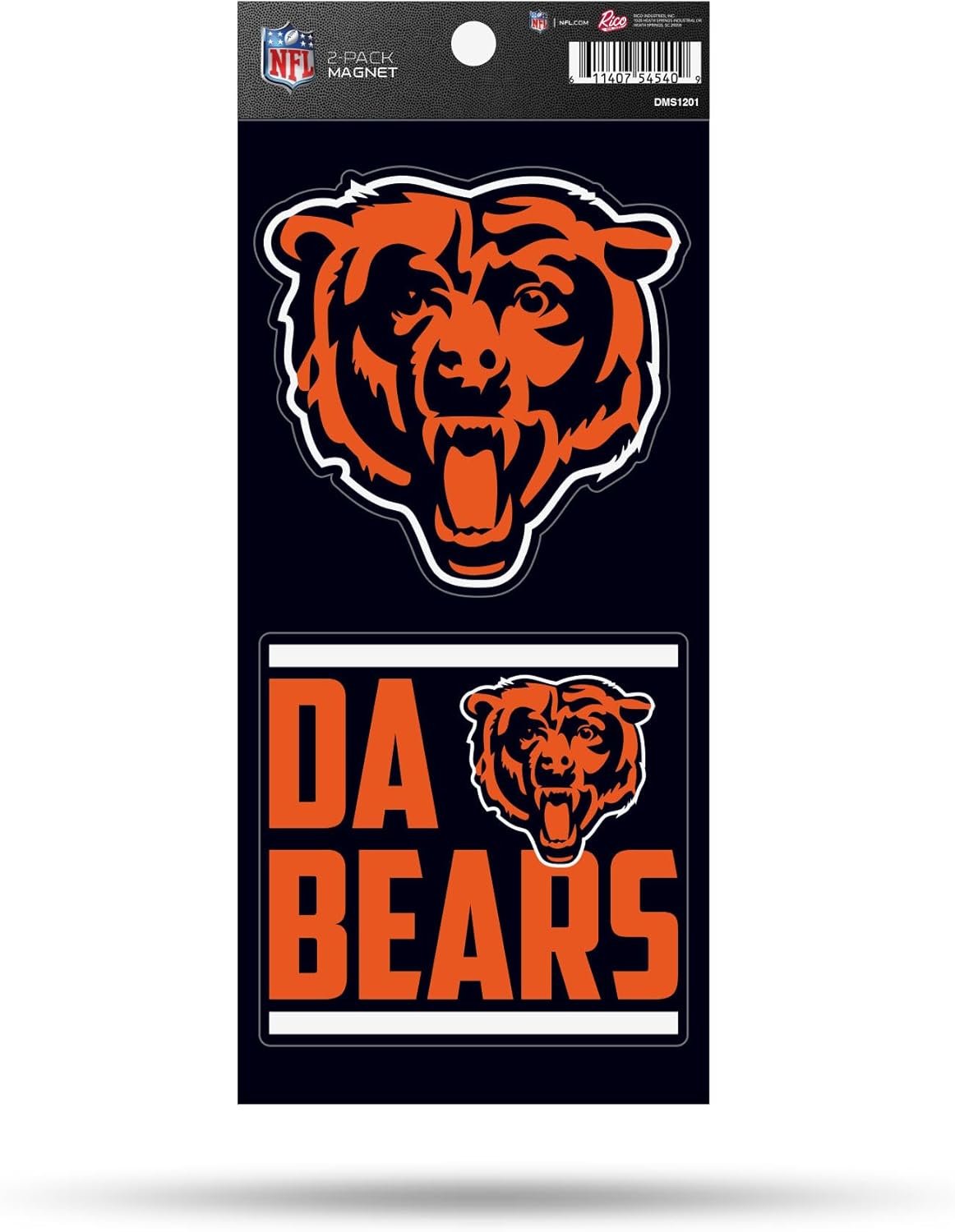 Amazon.com : Rico Industries NFL Football Chicago Bears 2-Pack Magnets ...