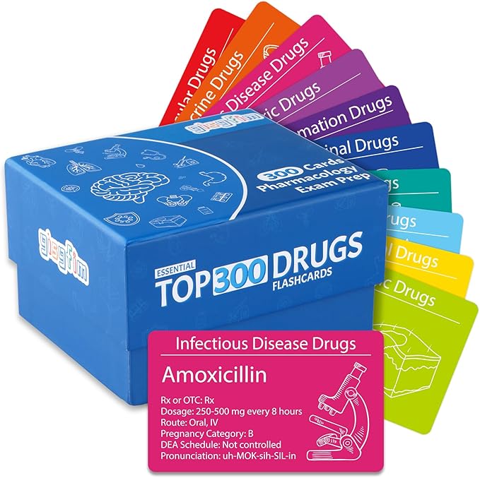 Amazon.com: gisgfim Top 300 Drugs Flashcards Pharmacology Flash Cards Nursing School Essentials ...