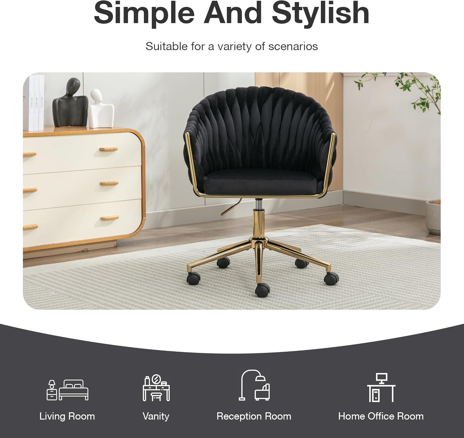 Sillas de comedor tejidas, modernas sillas de comedor con ruedas ...