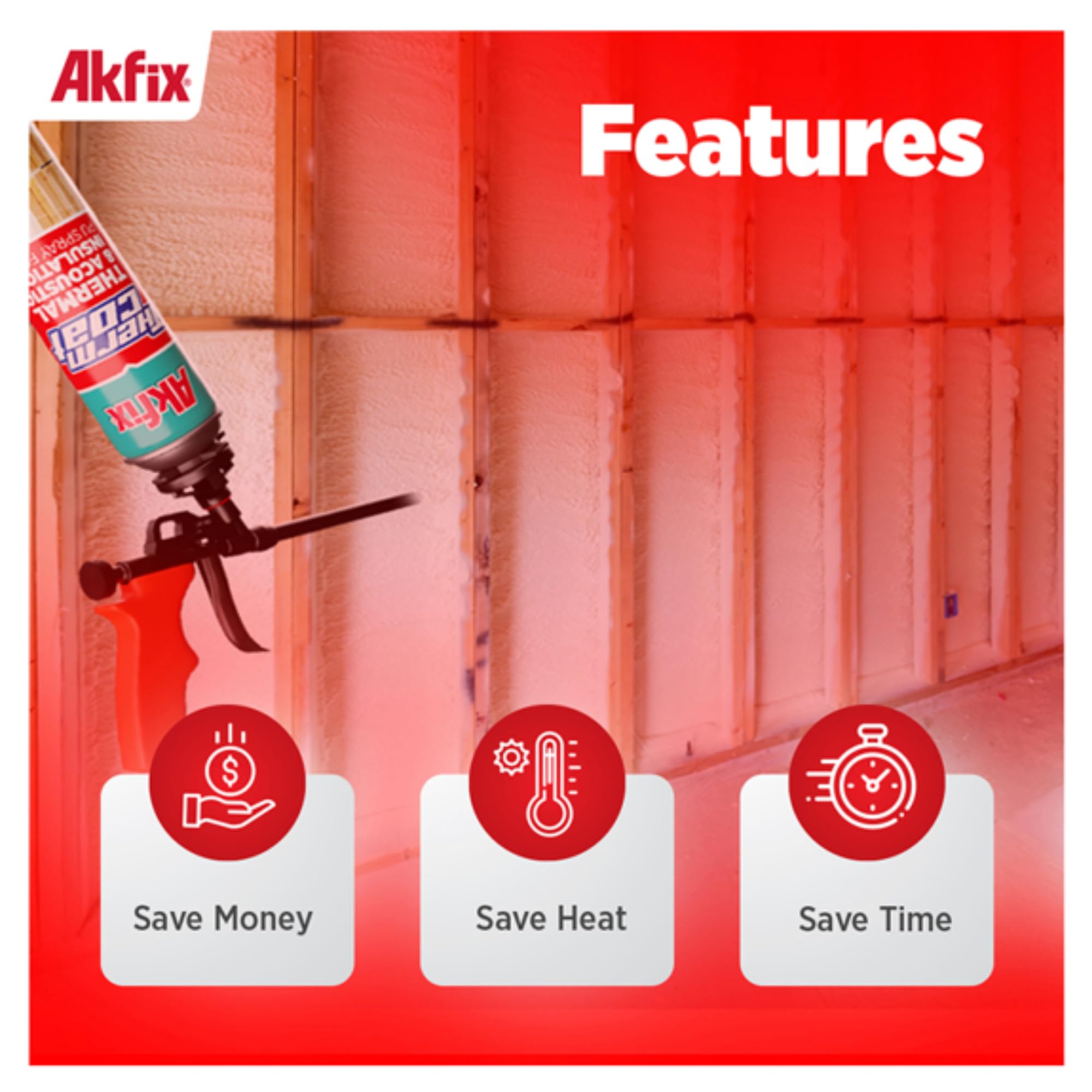 Snapklik.com : Akfix Thermcoat Fire Rated Spray Foam Insulation Kit 240 ...