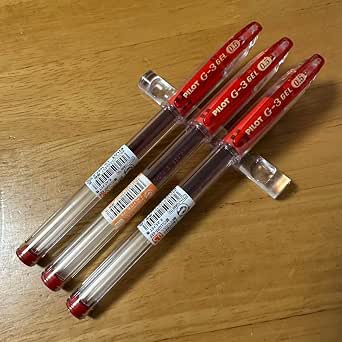 Amazon.co.jp: Pilot G3 Gel Ballpoint Pen, Red, 0.5, 3 Count : Office ...