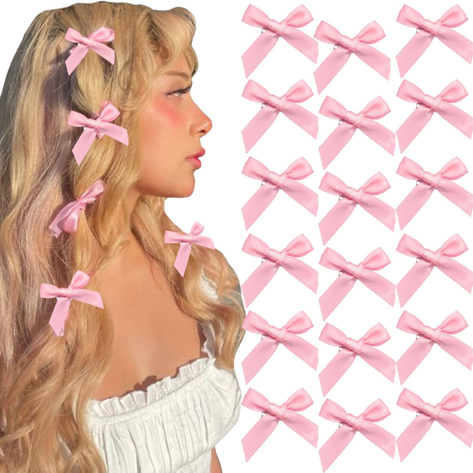 Amazon.com : SALOCY 70PCS Mini Hair Bows for Women Girls,Pink Bows for ...