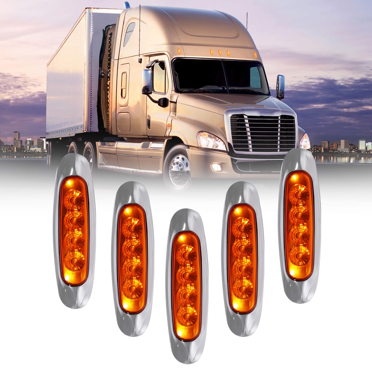 Amazon.com: 5PCS LED Front Cab Roof Marker Light Top Running Lamps ...