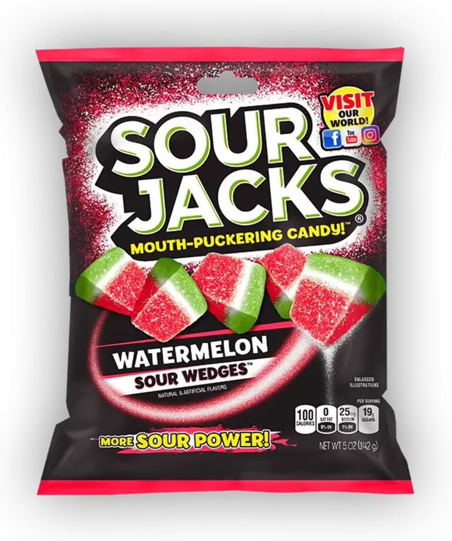 Amazon.com : SOUR JACKS Sour Candies, Watermelon, 5 Ounce : Grocery ...