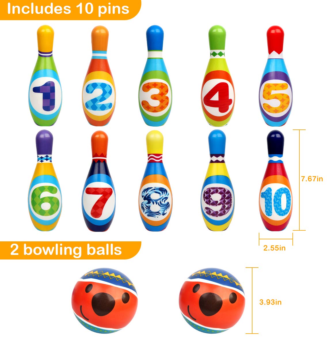 Juego de bolos para niños Vanmor, juguetes educativos...B08B3WHSYT ...