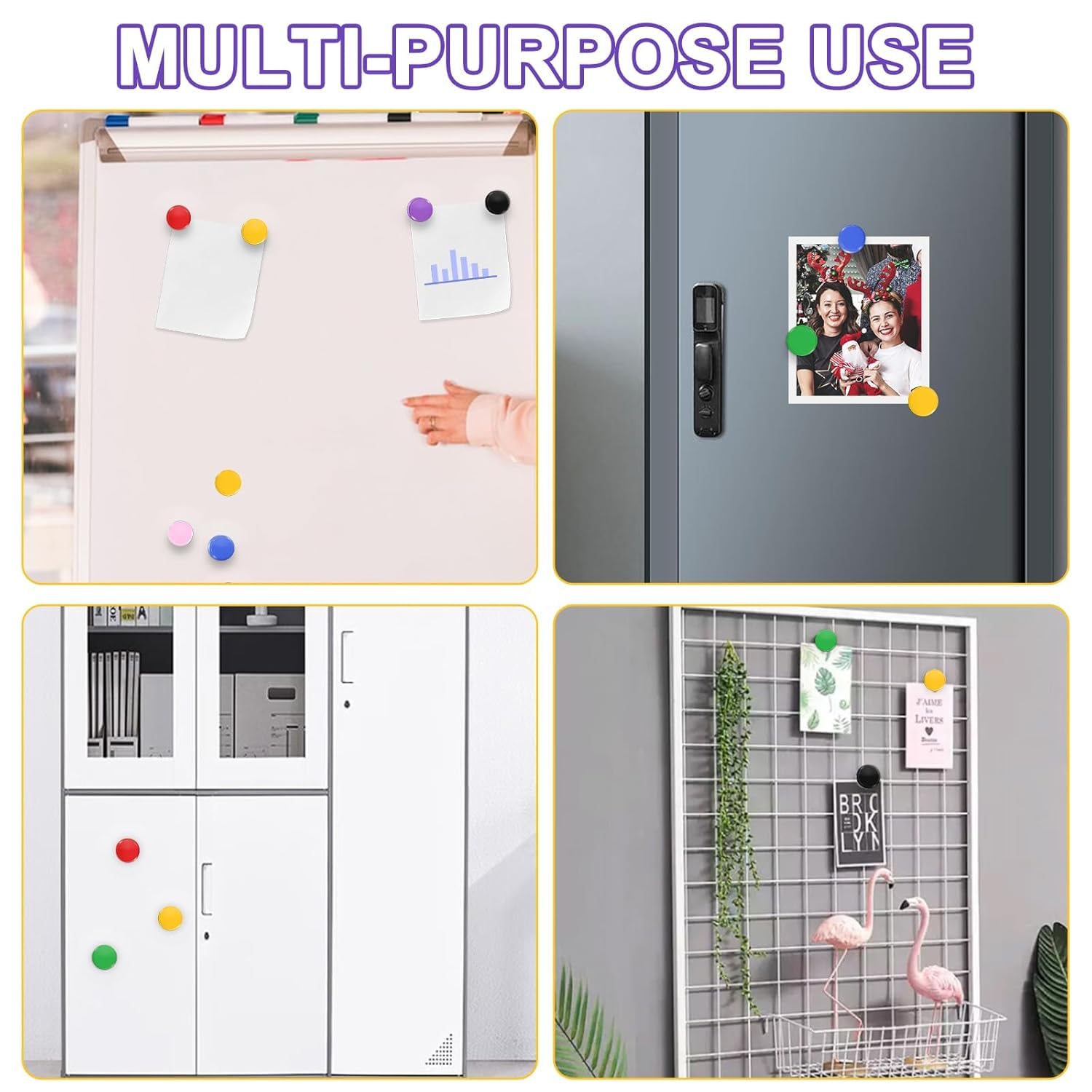 Snapklik.com : 10 Pack Fridge Magnets, 10 Colors Mini Strong ...