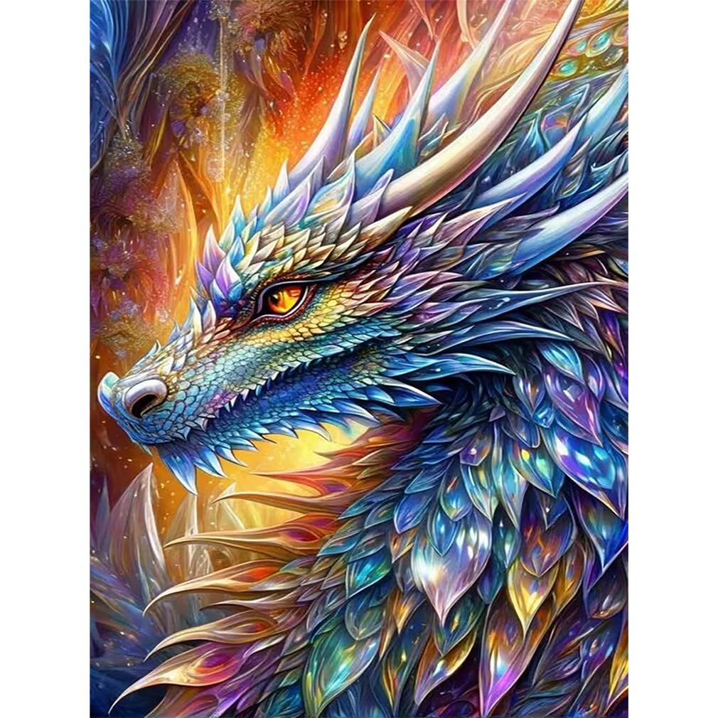 Amazon.com: 5D Diamond Painting-Colourful Dragon Diamond Painting Kits ...