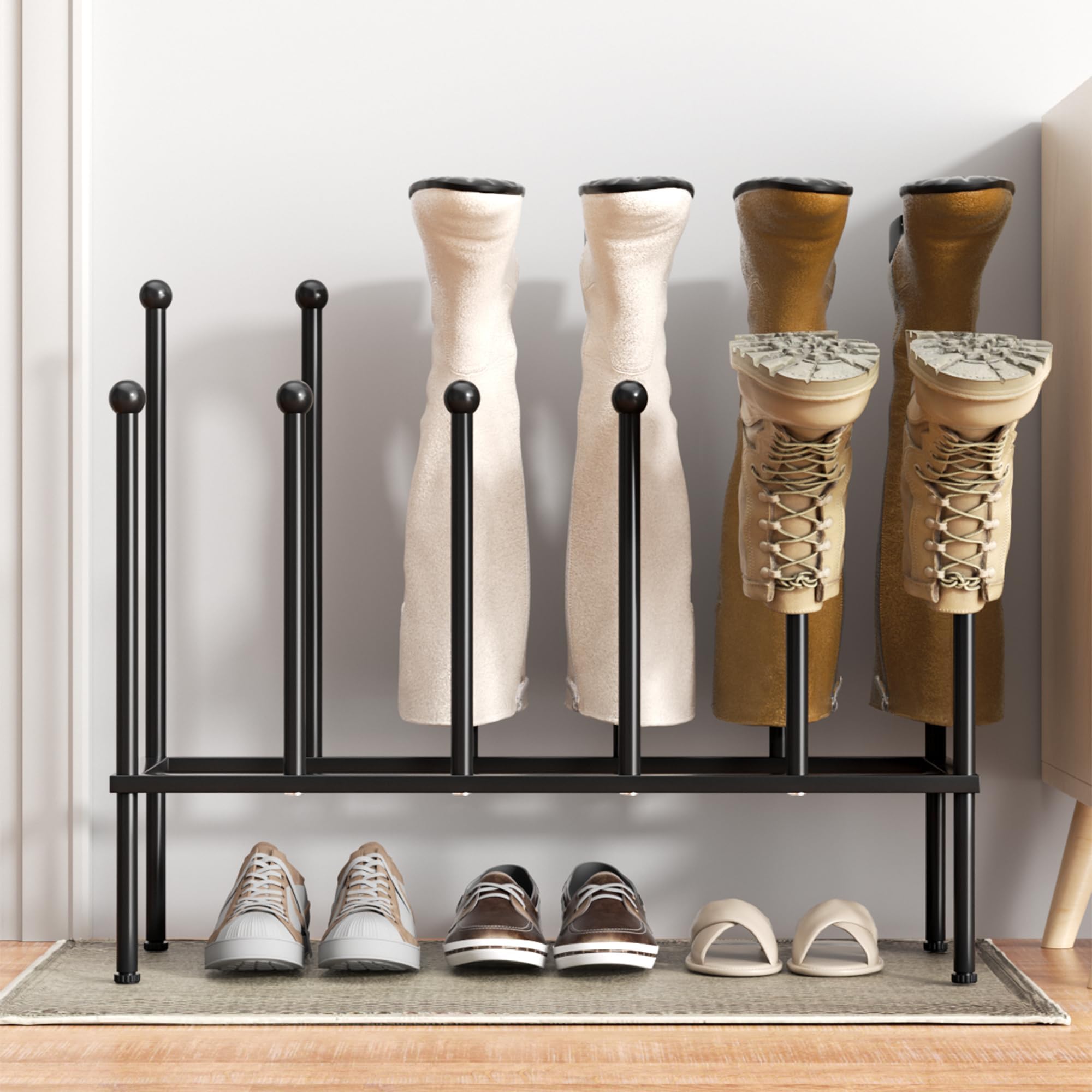 Garden Pride Wellington Boot Rack - Black - Metal - Indoor and outdoor ...