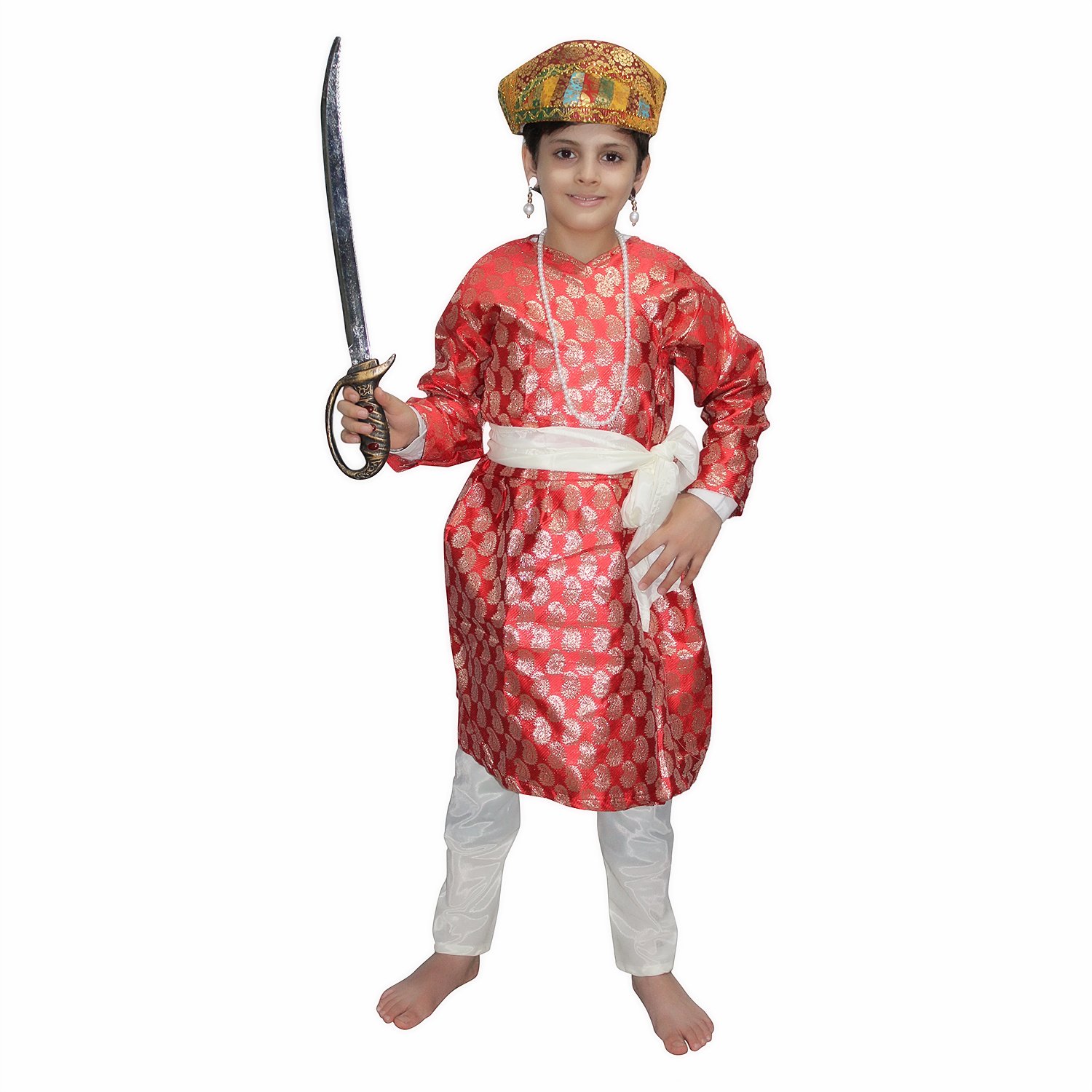Buy Kaku Fancy Dresses Birbal Costume/Advisor Of Akbar/Indian ...