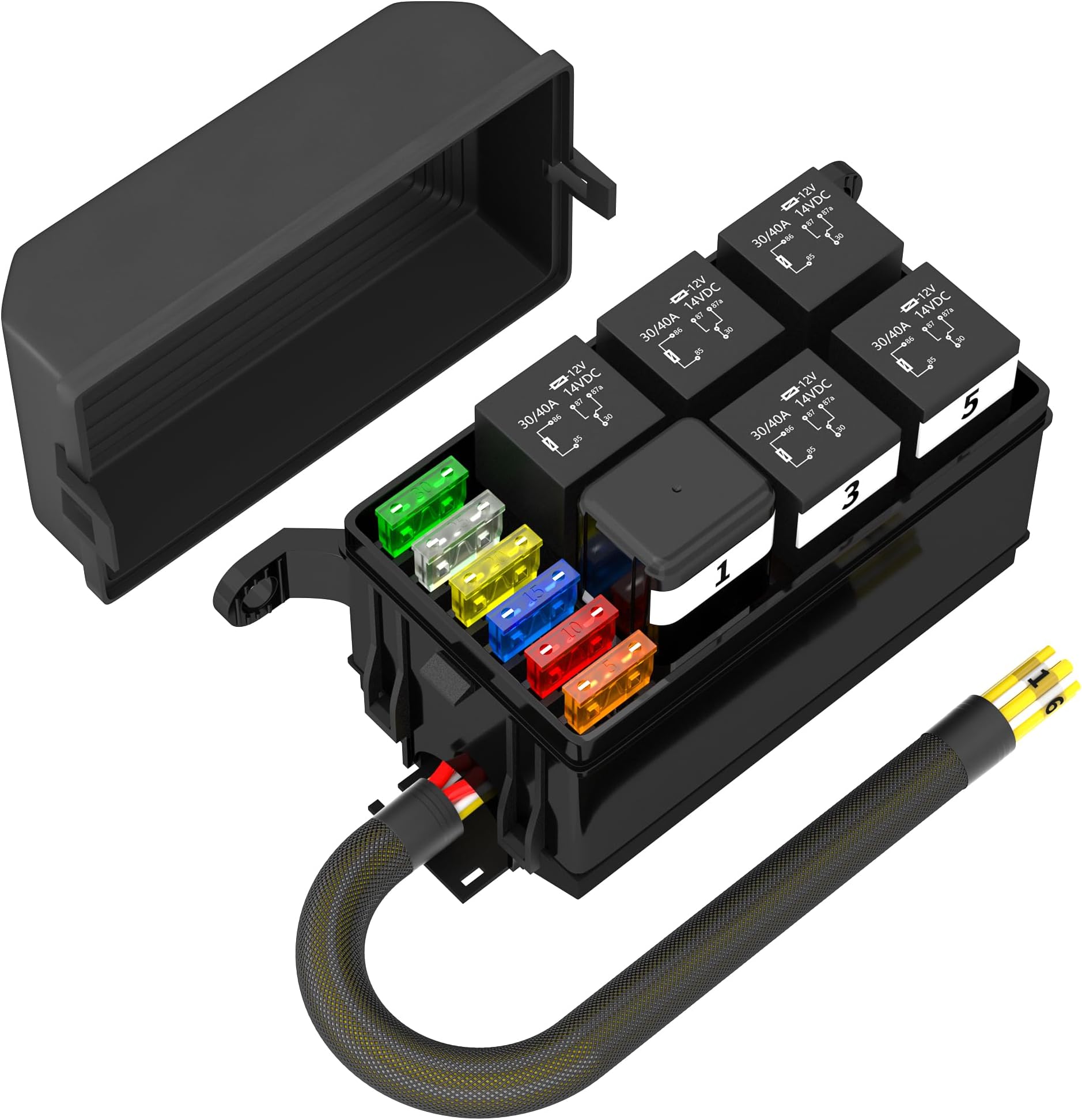 Amazon.com: icykale Pack-1 Car Relay Fuse Box Set, Waterproof and ...
