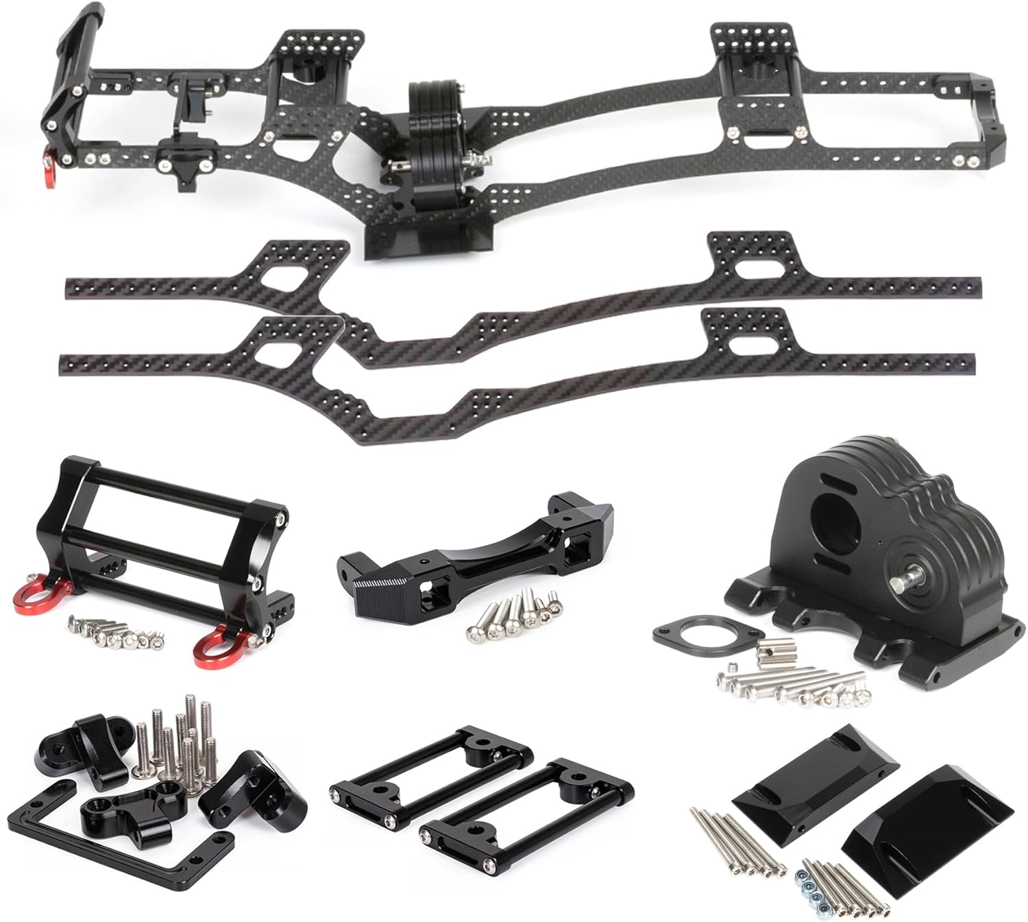 Amazon.com: LCG Chassis Rails Kit Carbon Fiber, RC Frame Chassis Kit ...