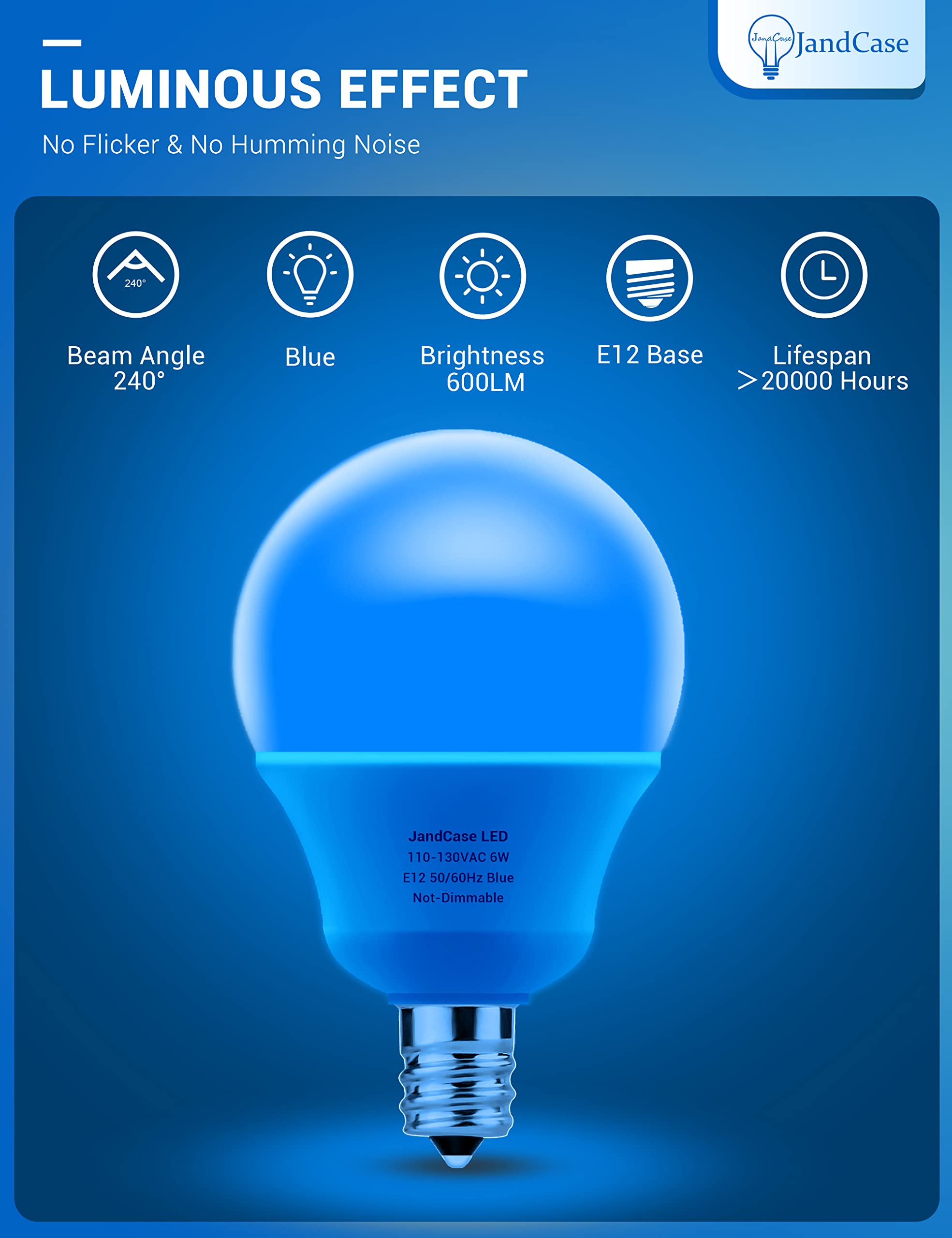 Snapklik.com : E12 Blue Light Bulbs, 6W LED Ceiling Fan Light Bulbs ...