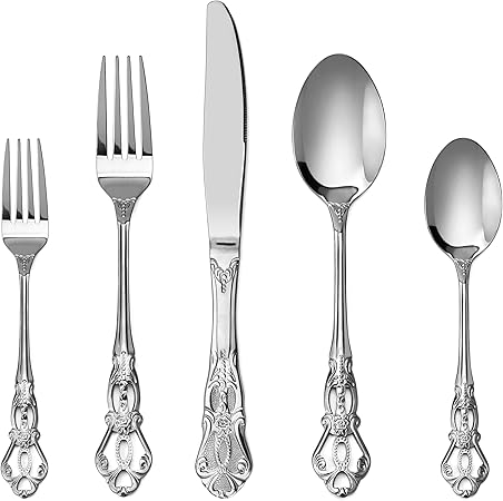 Amazon.com | PUREAIN Silverware Set, 30 Pieces Retro Royal Silverware ...