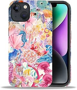 Amazon.com: DAIZAG Phone Case Compatible with iPhone 13/14,Pink Sea Creature Turtle Mixed 2 ...