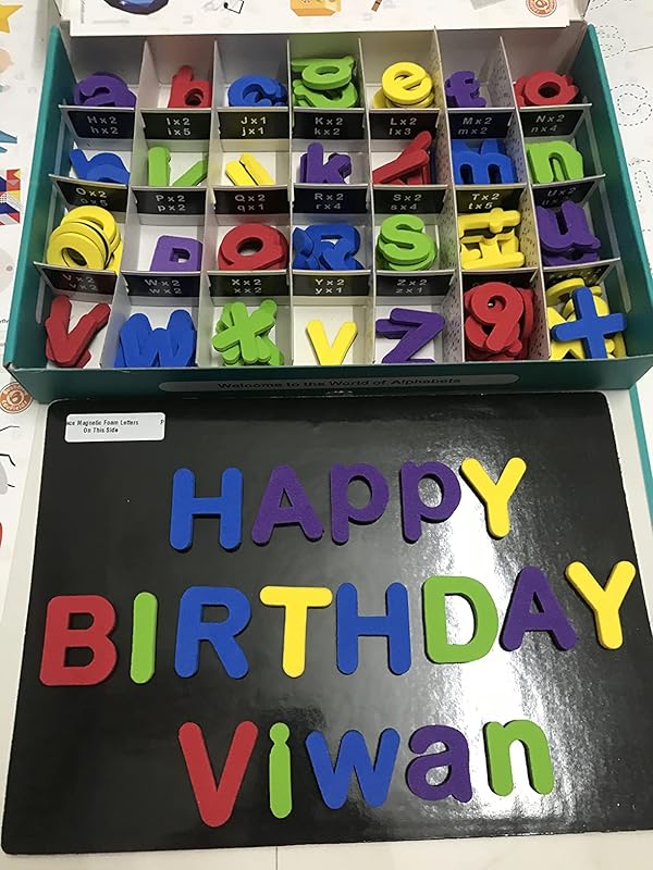 Magnetic ABCD Letters, Multi-Color Metal Box | Educational Gift Set for ...