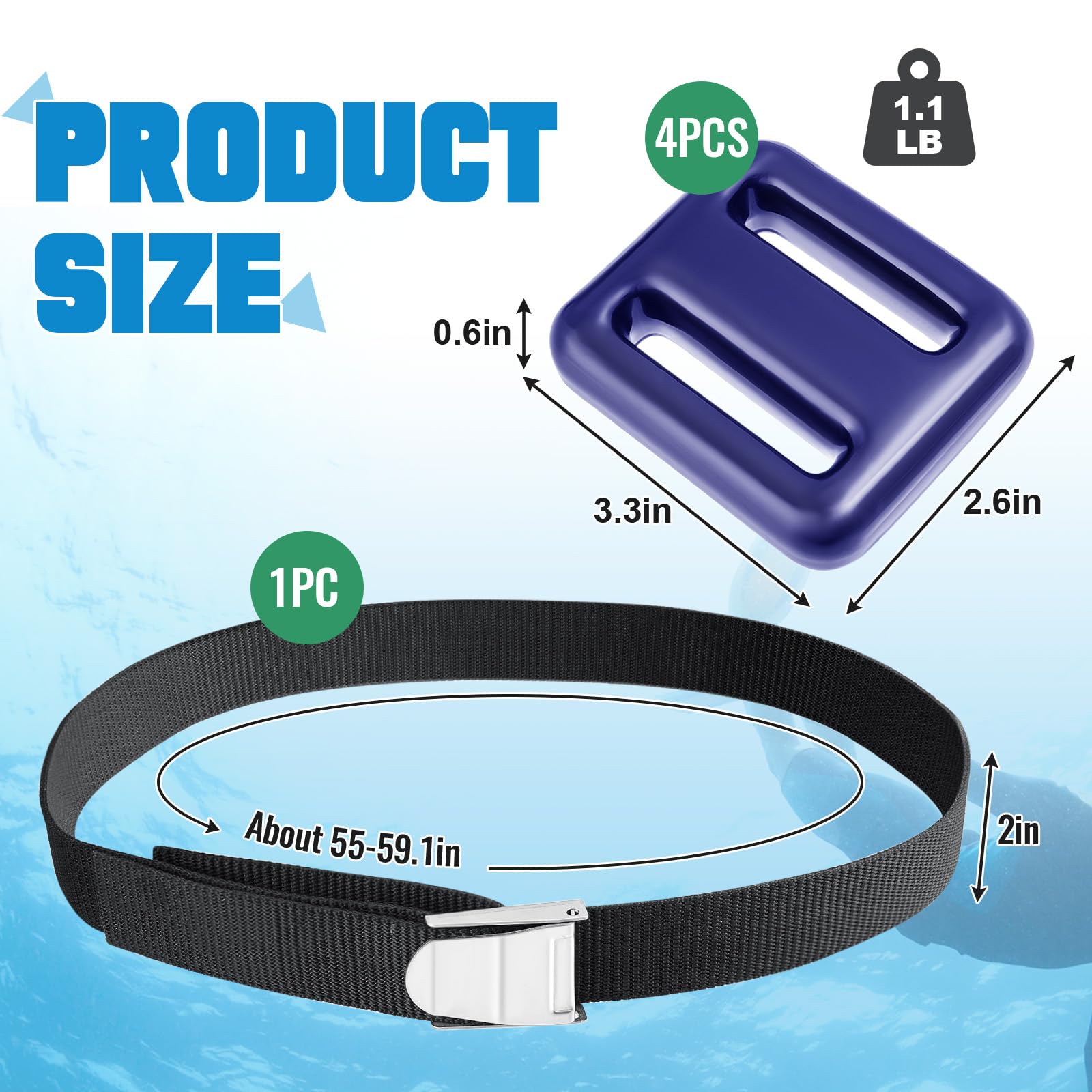 Dive Light Dive Weights For Scuba Diving Weight Belt(1lb-4.4lb Zimbabwe ...