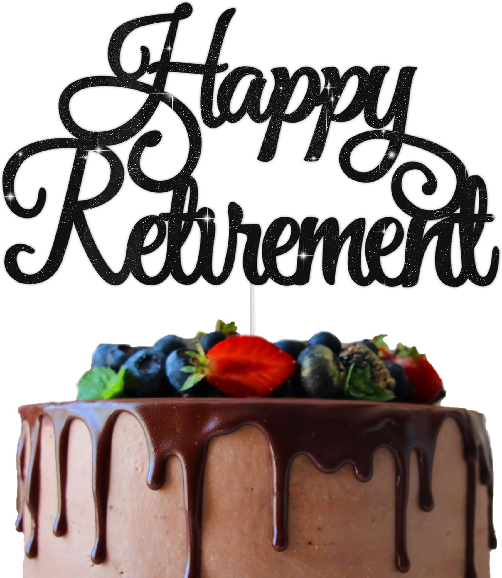 Amazon.com: 2PCS Black Retirement Cupcake Toppers, Happy Retirement ...