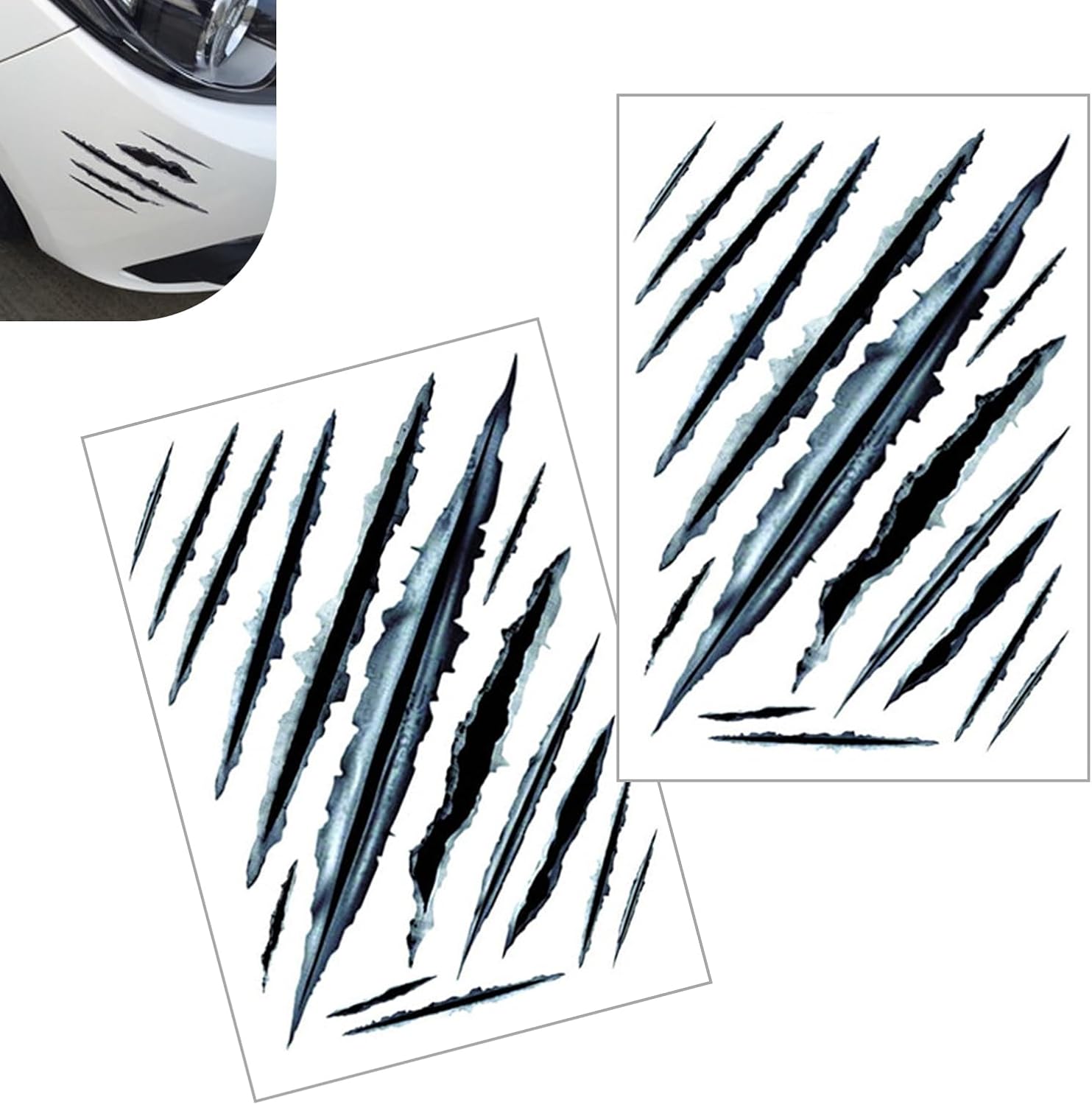 Amazon.com: Ferianl 2PCS 3D Bullet Scratch Sticker for Car, Prank ...