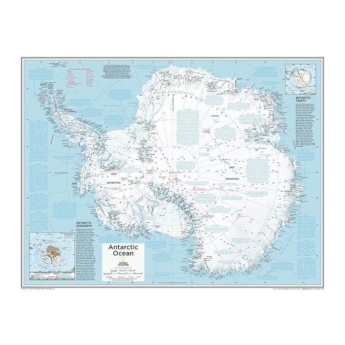 Buy National Geographic: Antarctica Wall Map - 28 x 22 inches ...