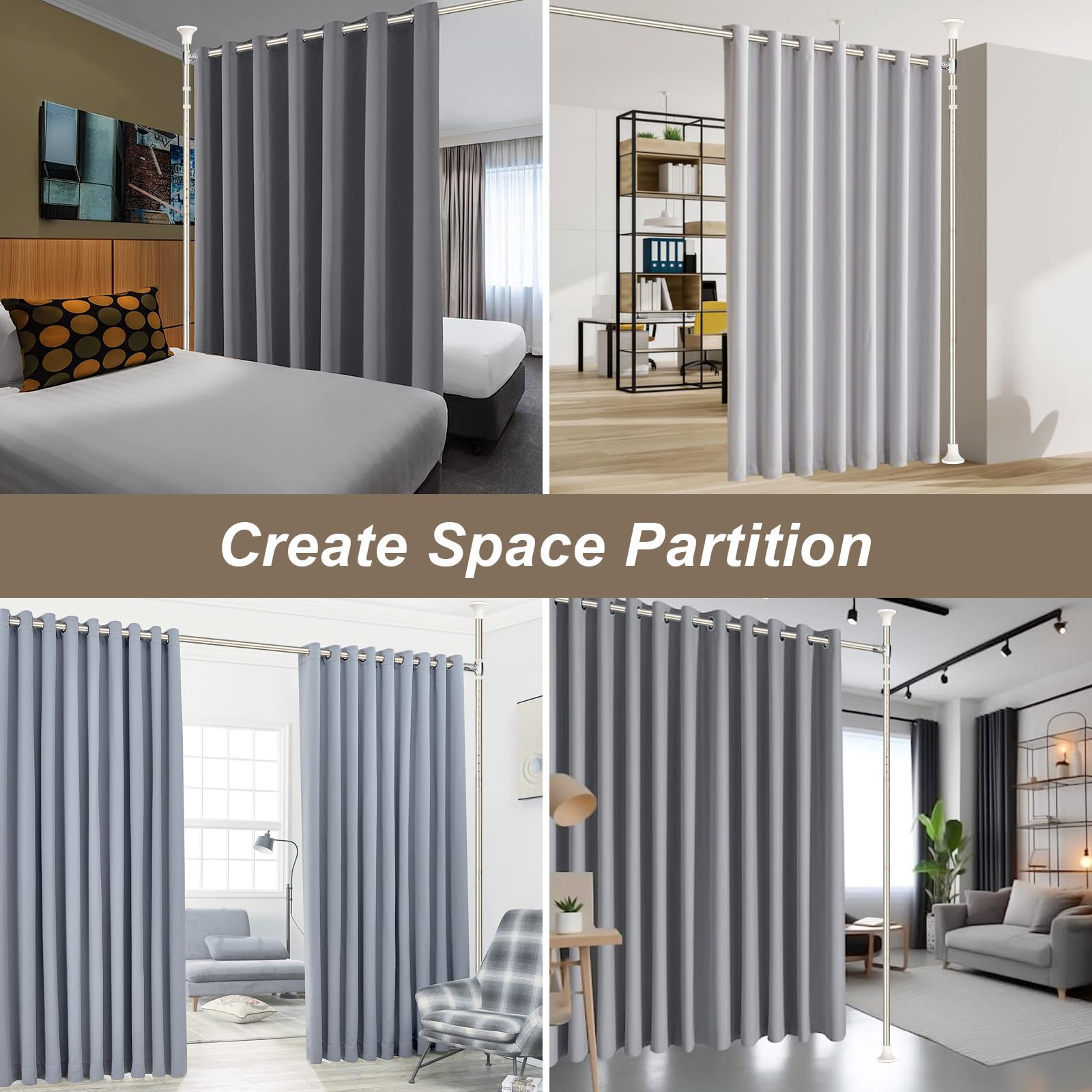 Snapklik.com : Curtain Divider Stand - 48 To 72 Inches Expandable Room ...