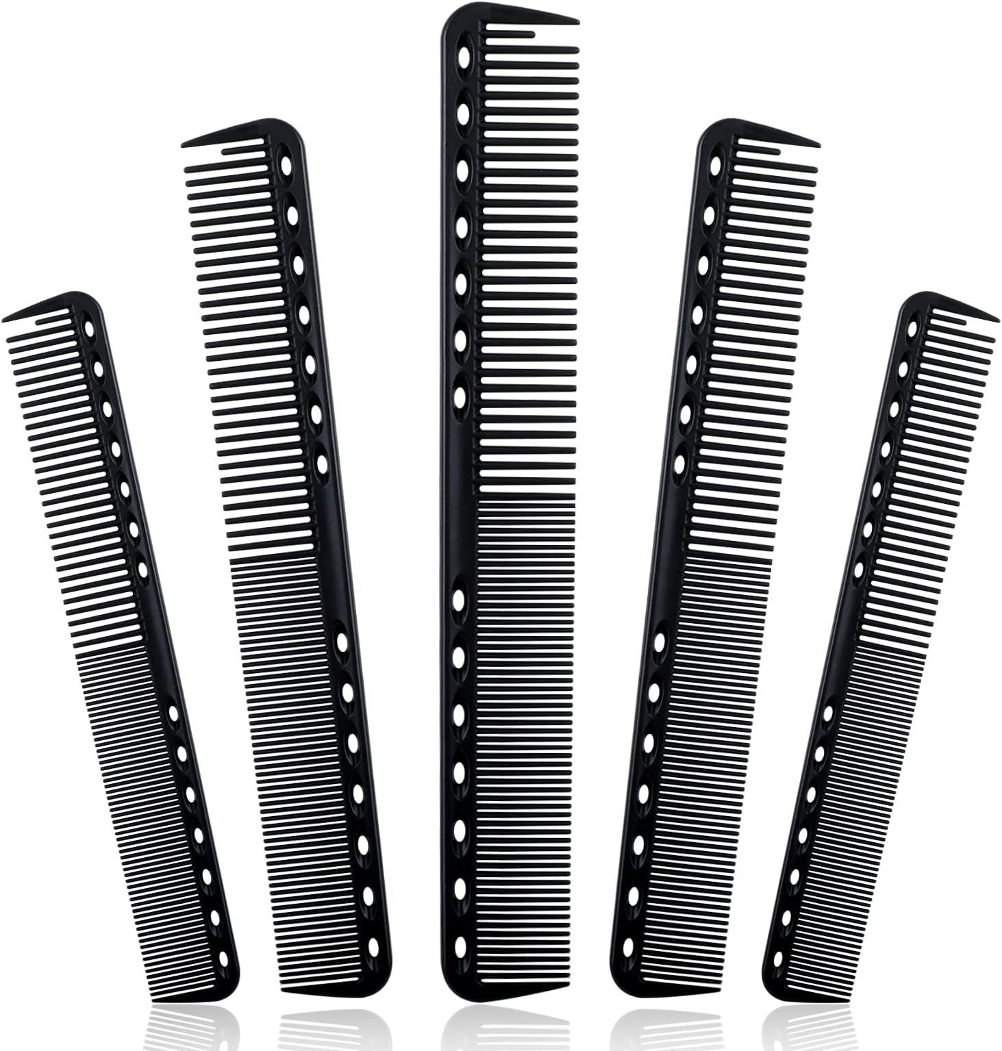 Amazon.com : 5Pcs Black Barber Combs: 7Inch Carbon Fiber Salon ...