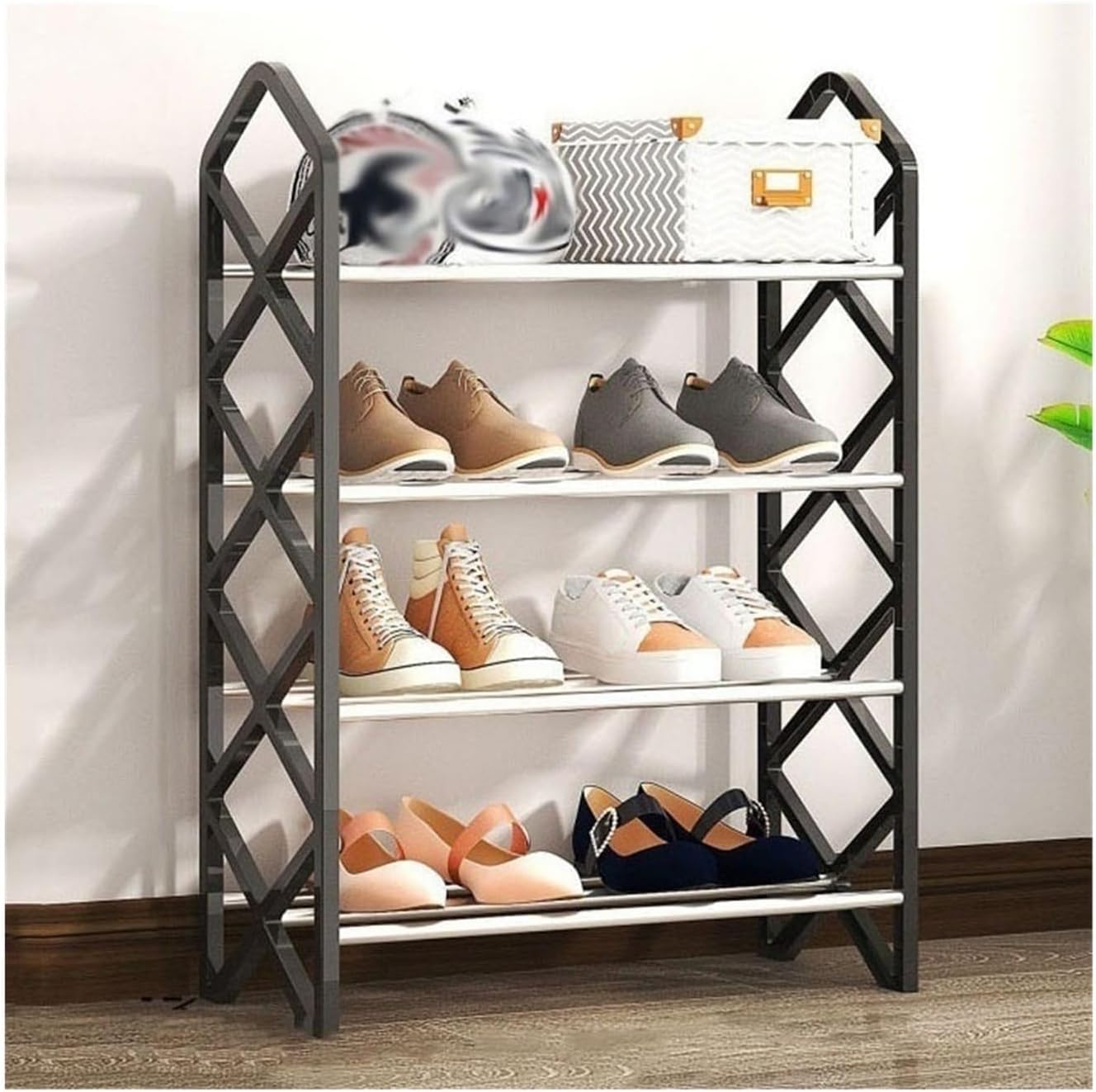 inBEKEA Shoe Rack Freestanding Shoe Rack, 4-Tier Shoe Rack Storage ...