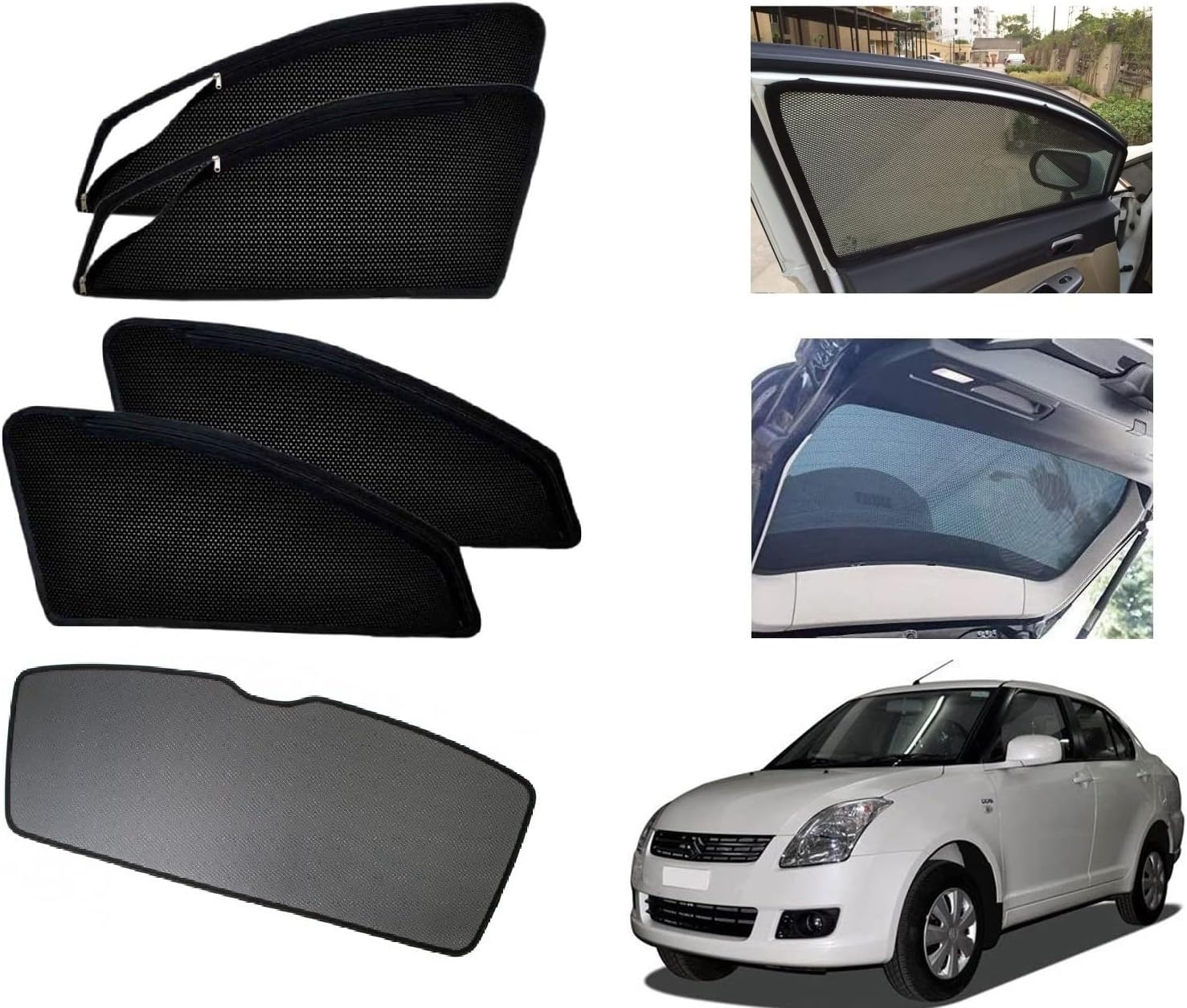 Auto Pearl Z Black Window Plug-in Half Sun Shades Car Curtain ...